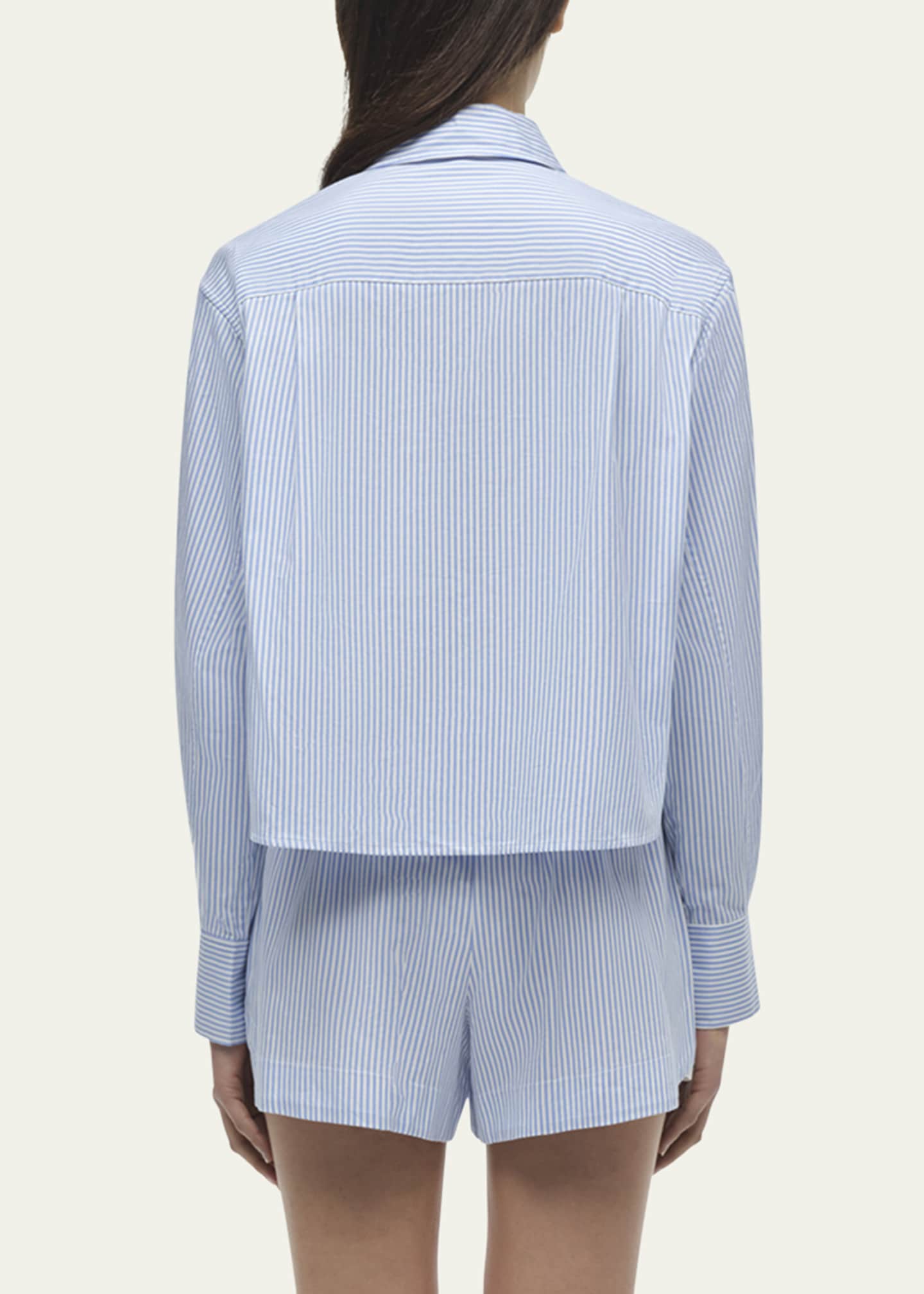 SIMKHAI Renata Long-Sleeve Crop Shirt - Bergdorf Goodman