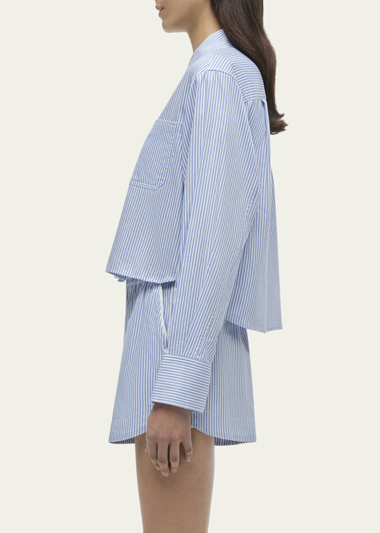 SIMKHAI Renata Long-Sleeve Crop Shirt - Bergdorf Goodman