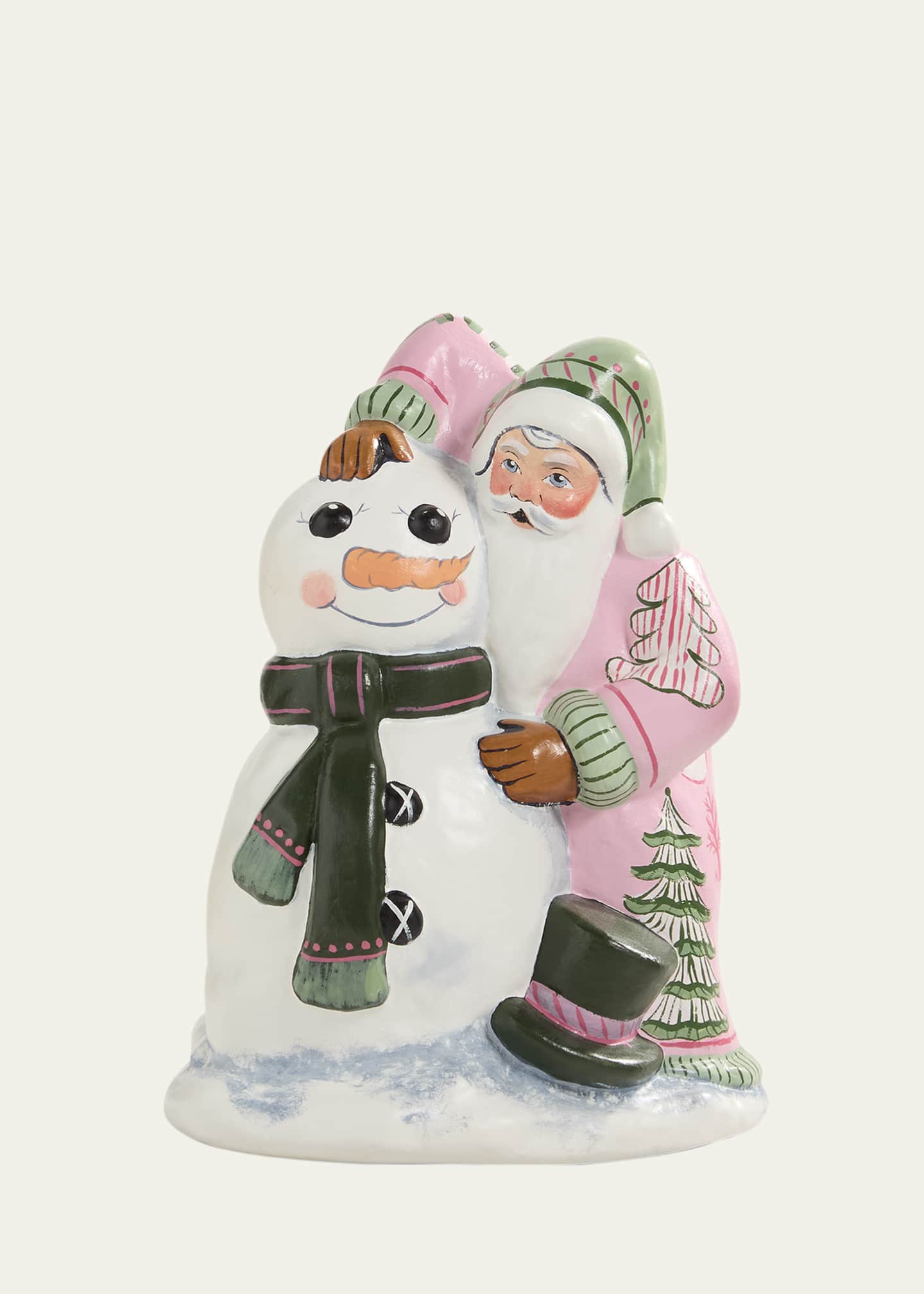 Vaillancourt Folk Art Santa Building Snowman - Bergdorf Goodman