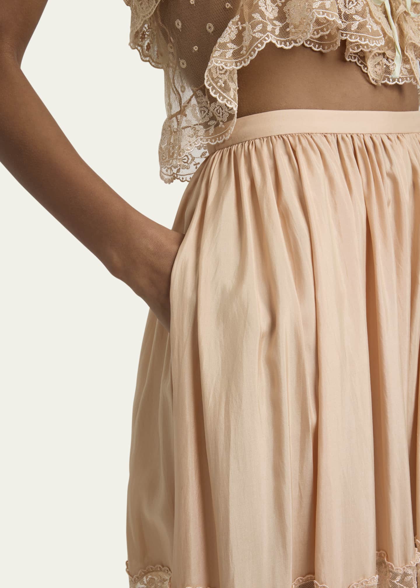 Chloe Lace Tie-Cuff Balloon Pants - Bergdorf Goodman