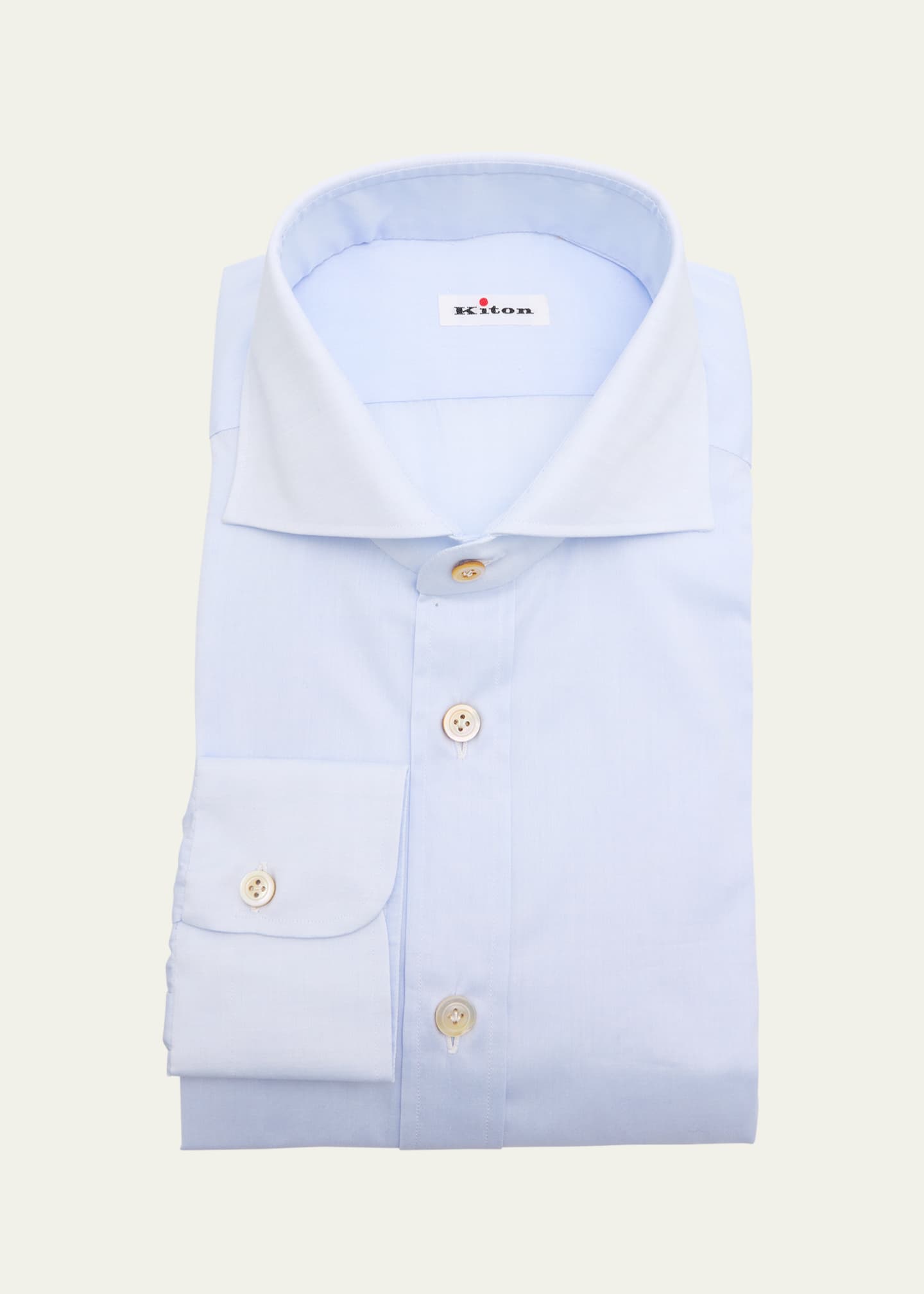 Kiton Men's Solid Cotton Dress Shirt - Bergdorf Goodman