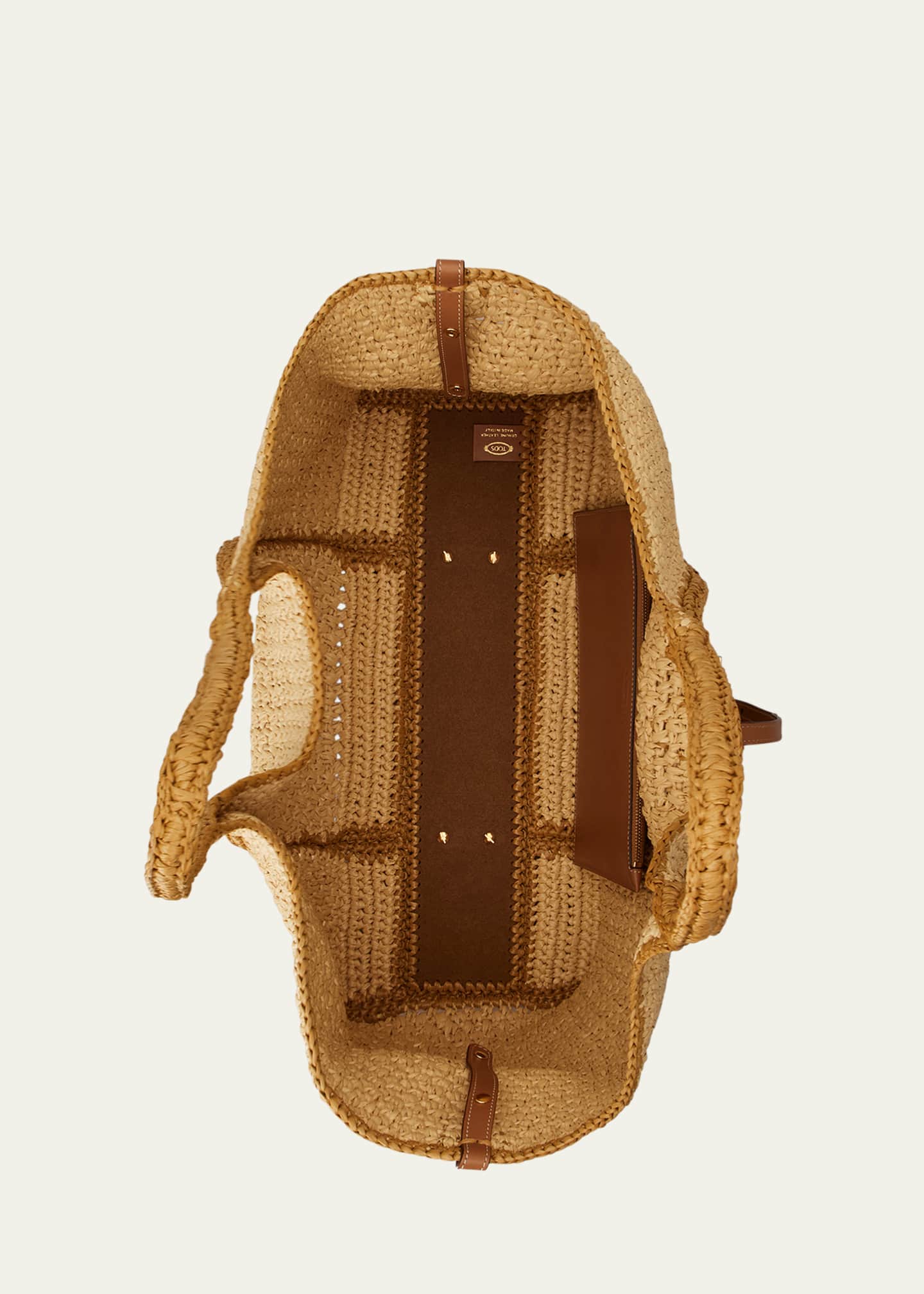 Tod's T Timeless Raffia Shopper Tote Bag - Bergdorf Goodman