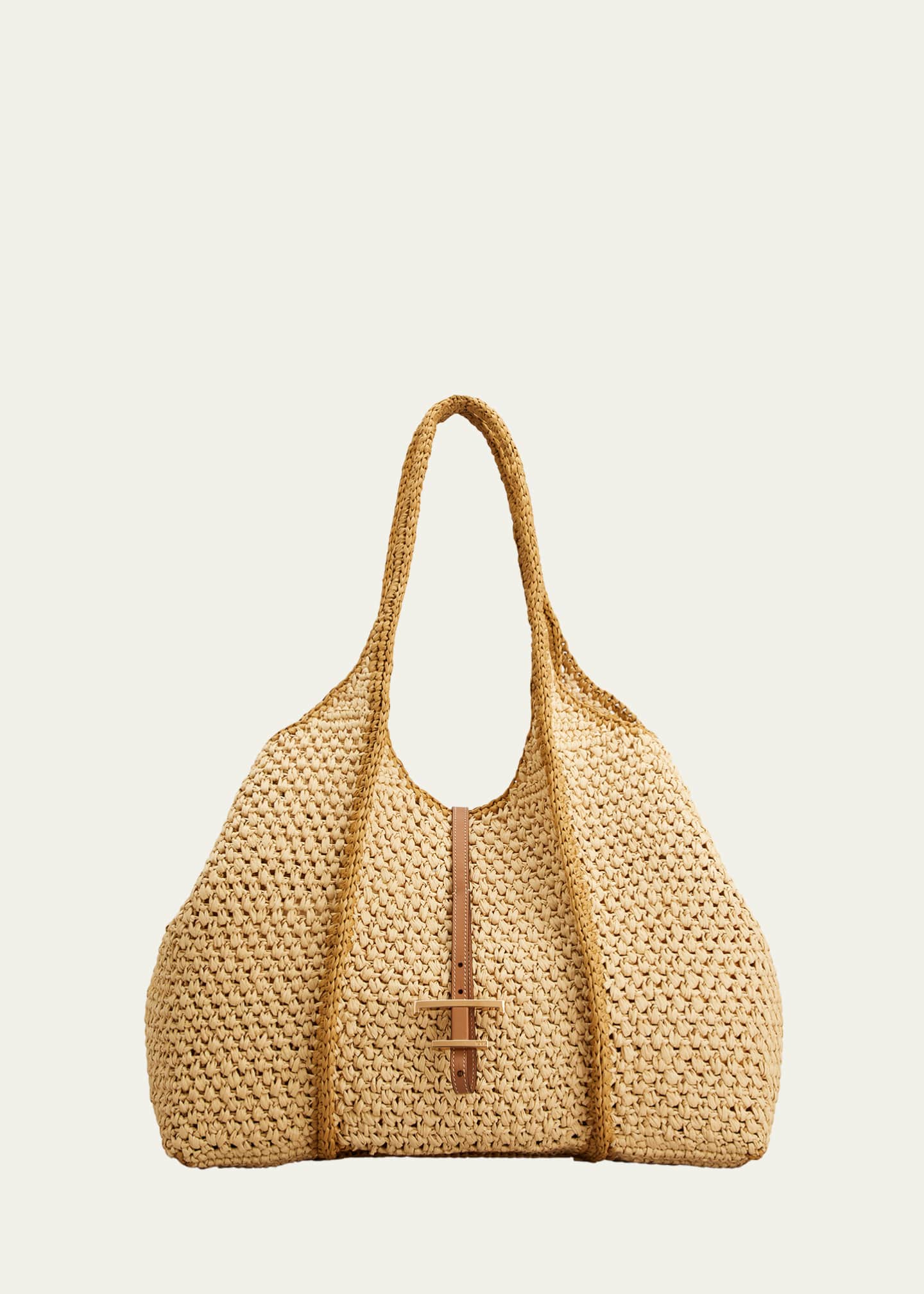 Tod's T Timeless Raffia Shopper Tote Bag - Bergdorf Goodman
