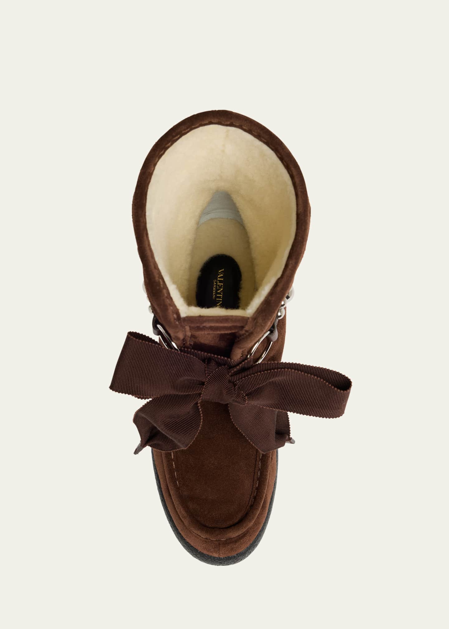 Valentino Garavani Suede Faux Fur Snow Booties - Bergdorf Goodman