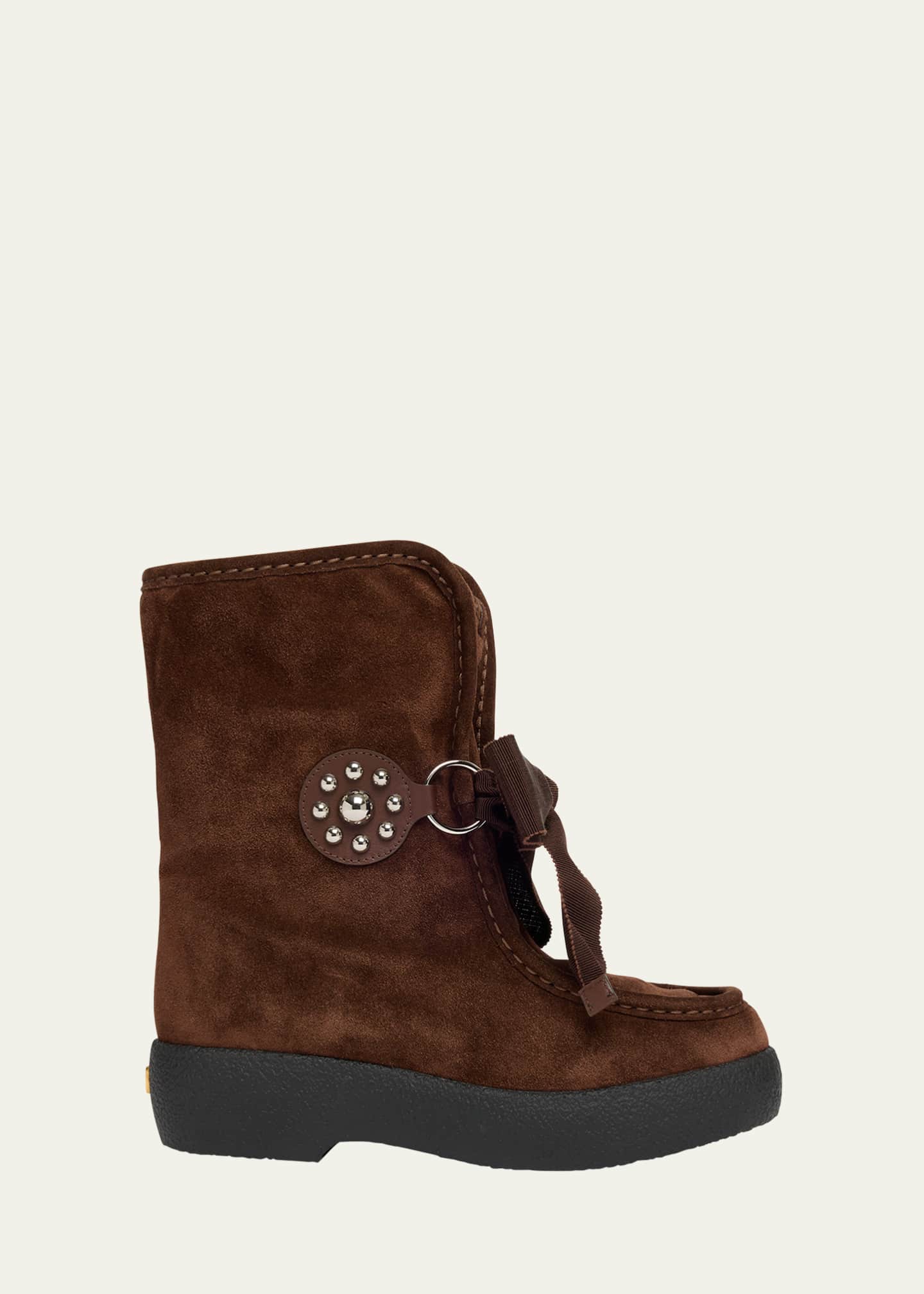 Valentino Garavani Suede Faux Fur Snow Booties - Bergdorf Goodman