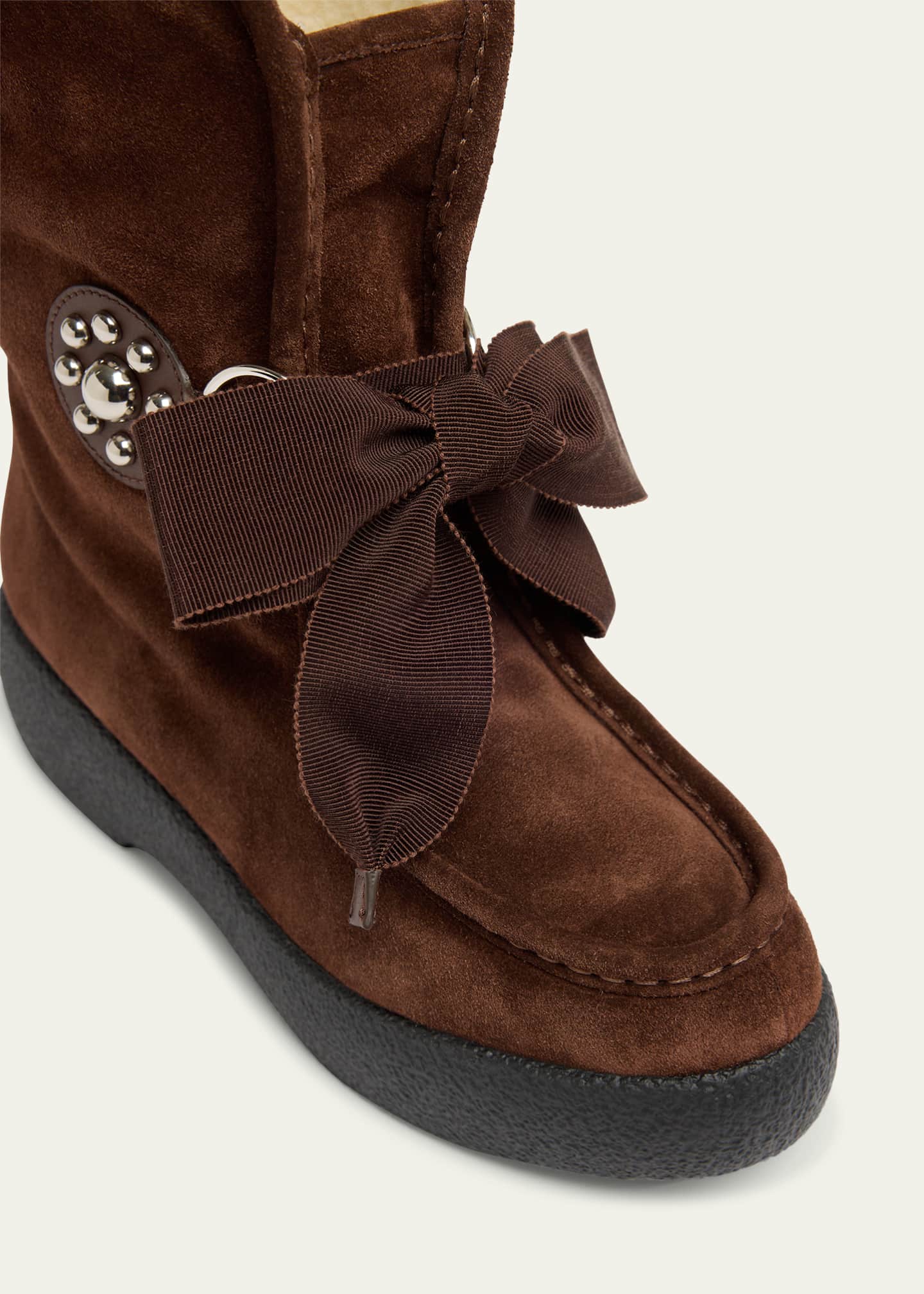 Valentino Garavani Suede Faux Fur Snow Booties - Bergdorf Goodman