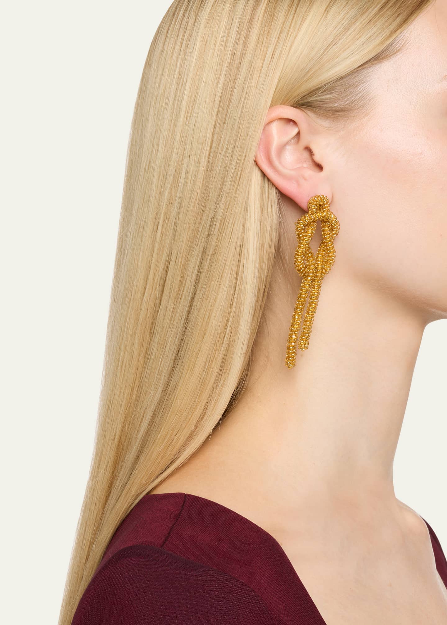 Oscar de la Renta Beaded Knot Earrings - Bergdorf Goodman