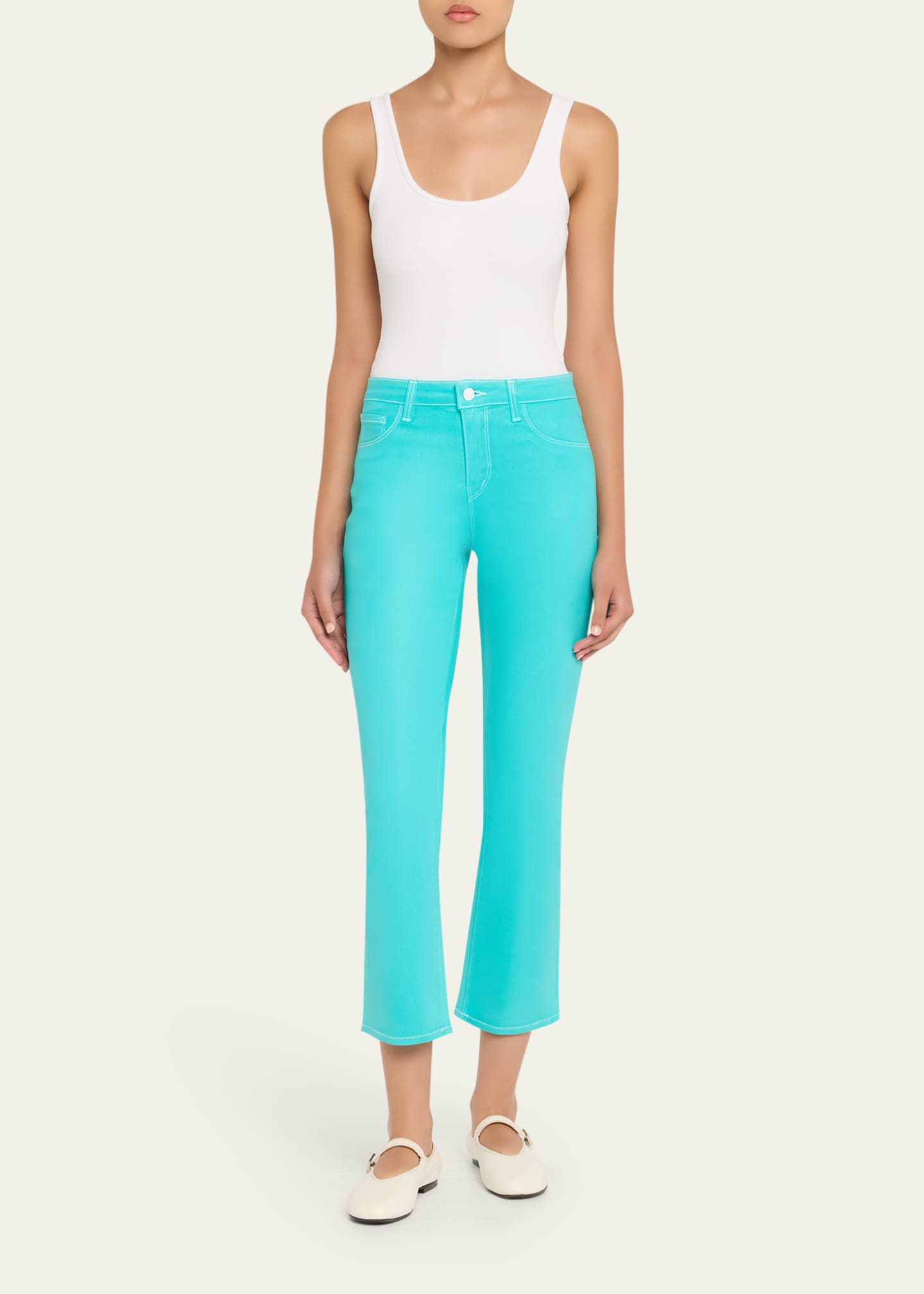 L'Agence Tati High-Rise Cropped Micro Bootcut Jeans - Bergdorf Goodman