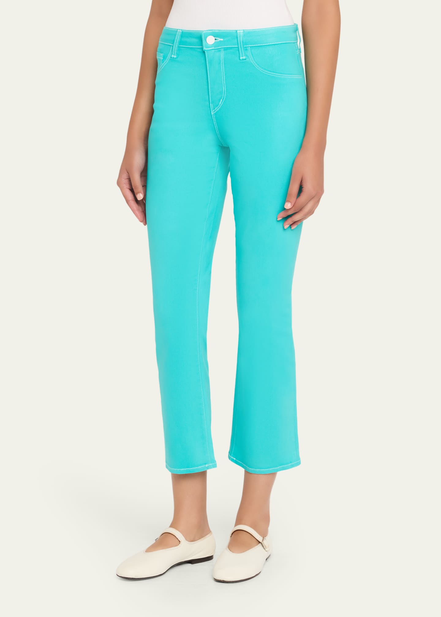 L'Agence Tati High-Rise Cropped Micro Bootcut Jeans - Bergdorf Goodman