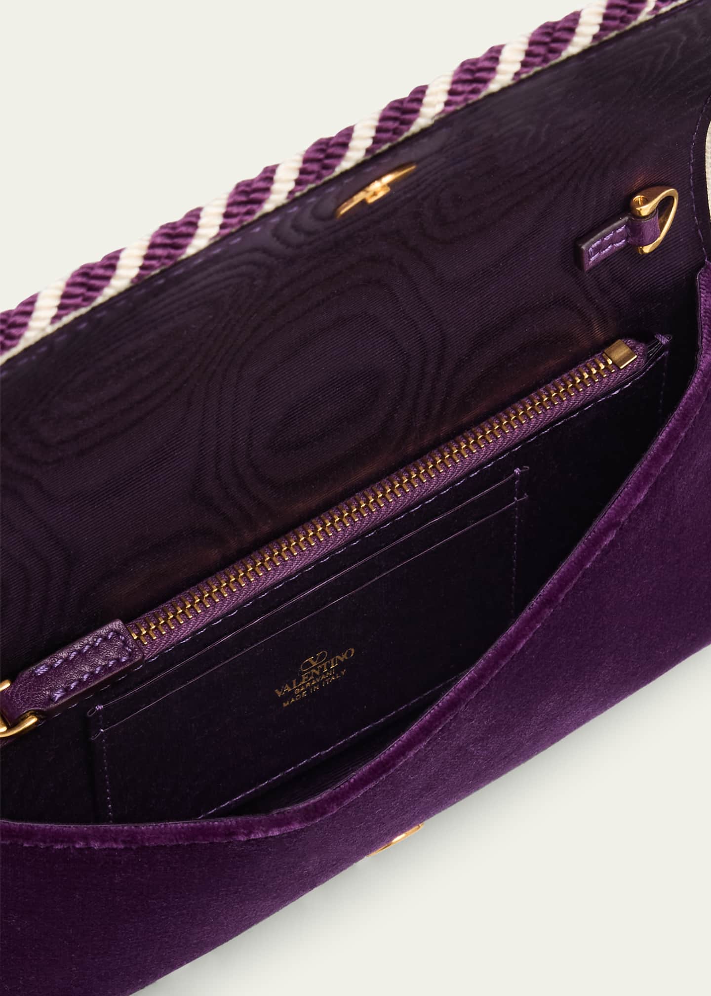 Valentino Garavani VLOGO Signature Suede Wallet with Chain Strap ...