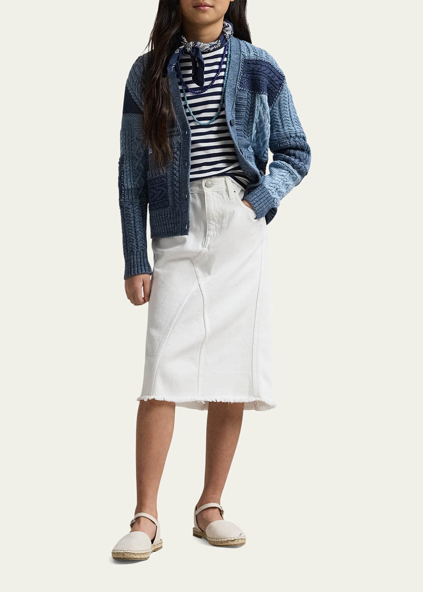 Ralph Lauren Childrenswear Girl's Denim Mini Skirt, Size 7-12 ...