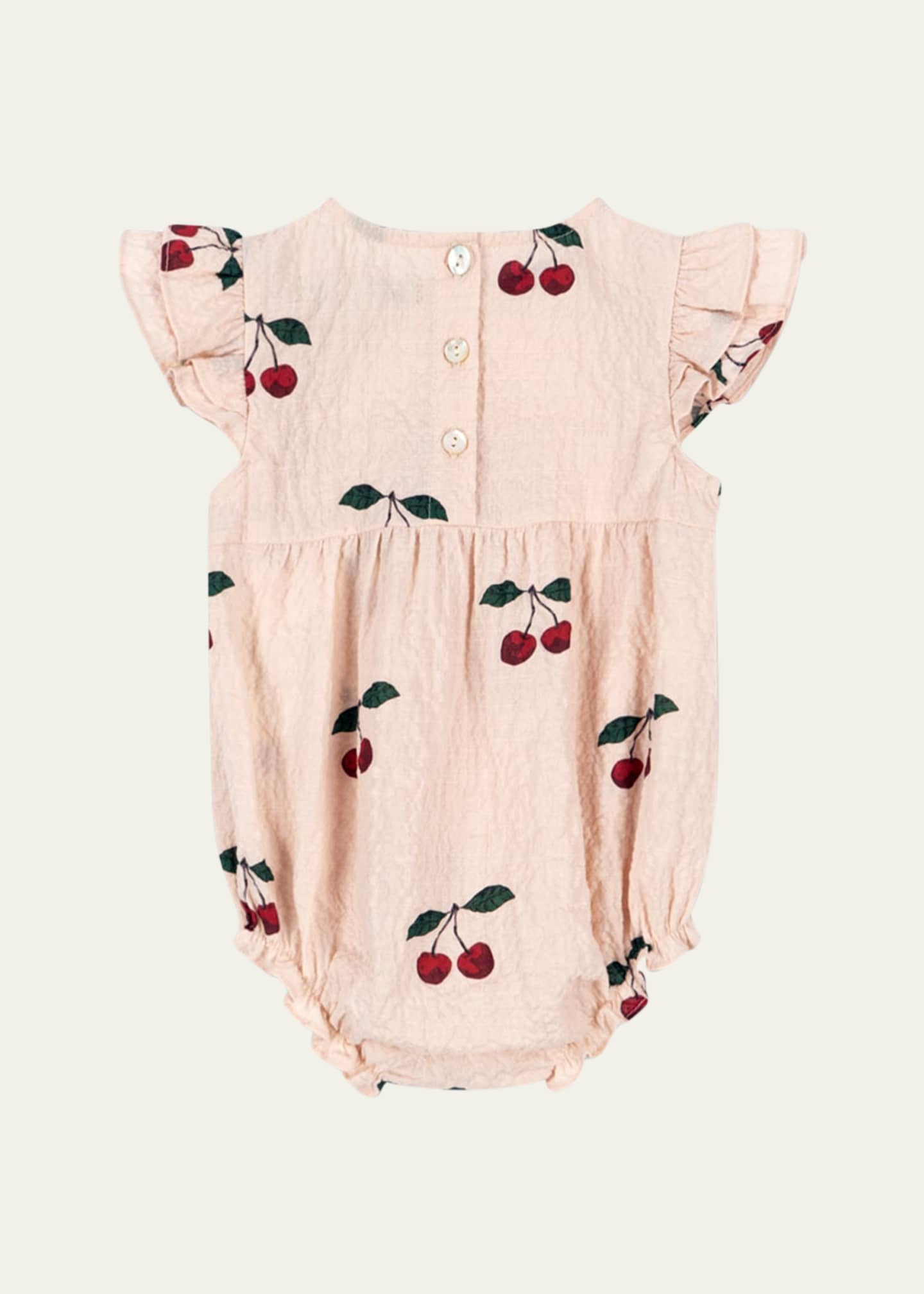 Konges Slojd Girl's Coco Cherry-Print Bubble Romper, Size 3M-18M ...