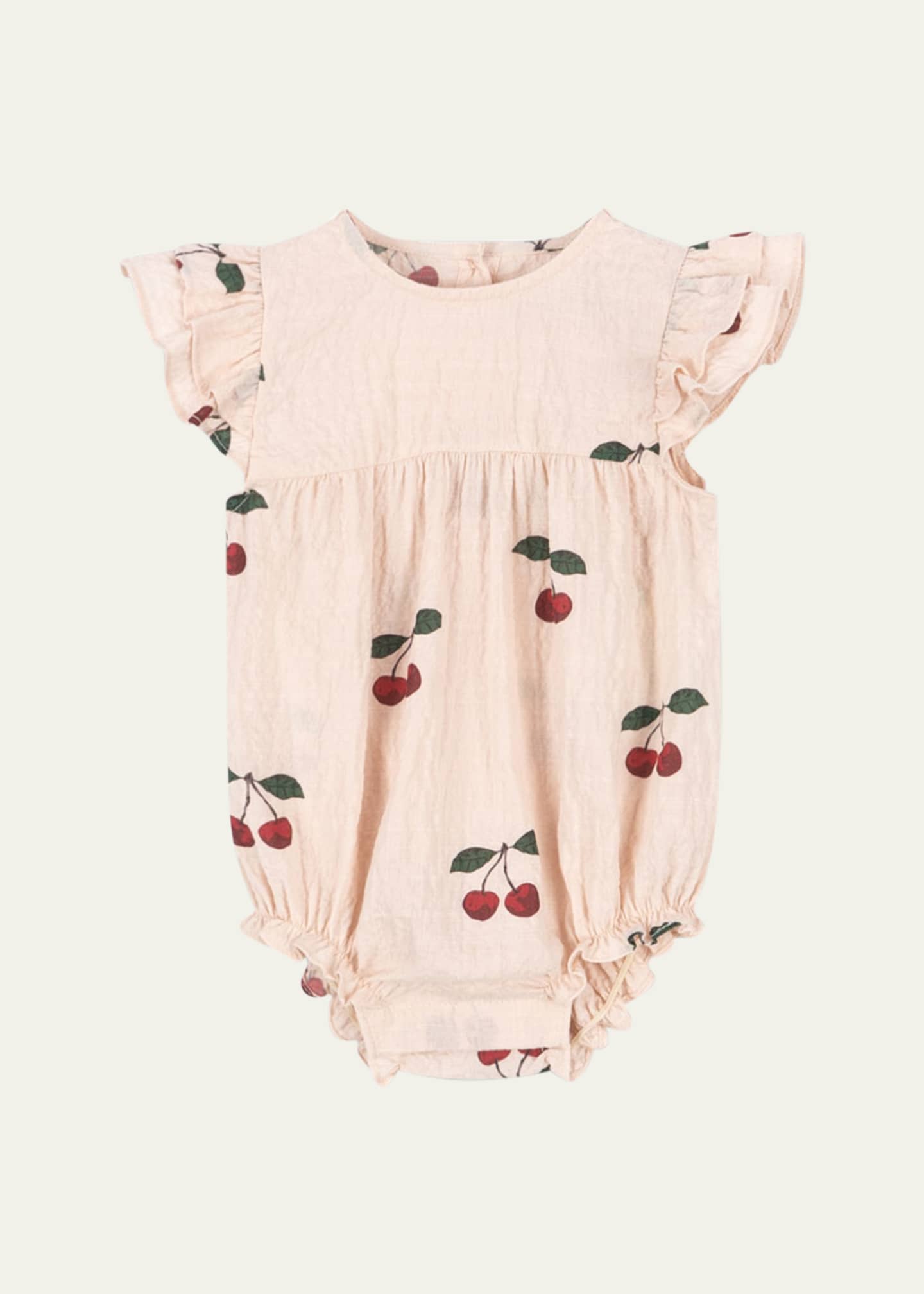 Konges Slojd Girl's Coco Cherry-Print Bubble Romper, Size 3M-18M ...