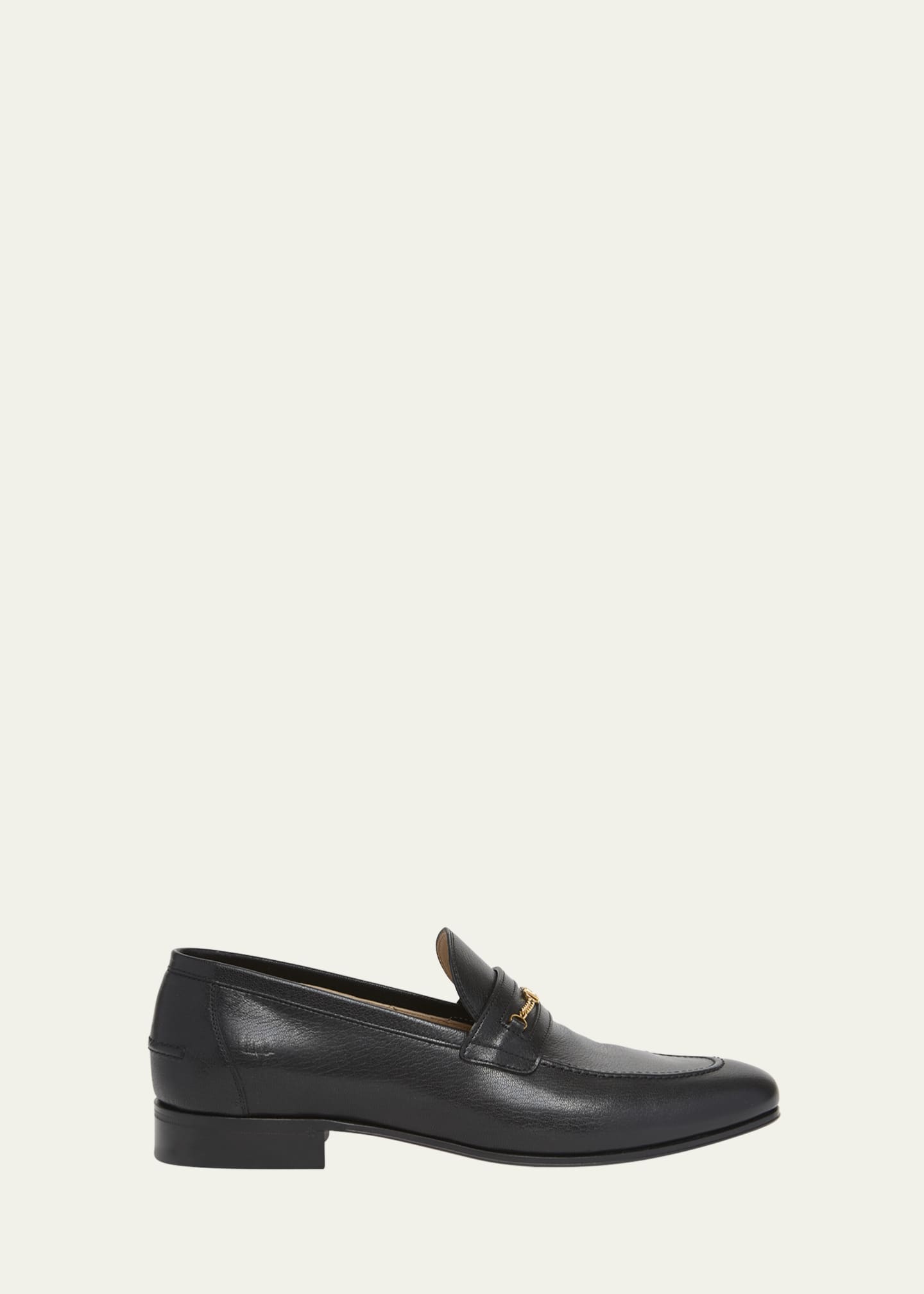 Valentino Garavani Men's Leather VLogo Chain Bit Loafers - Bergdorf Goodman