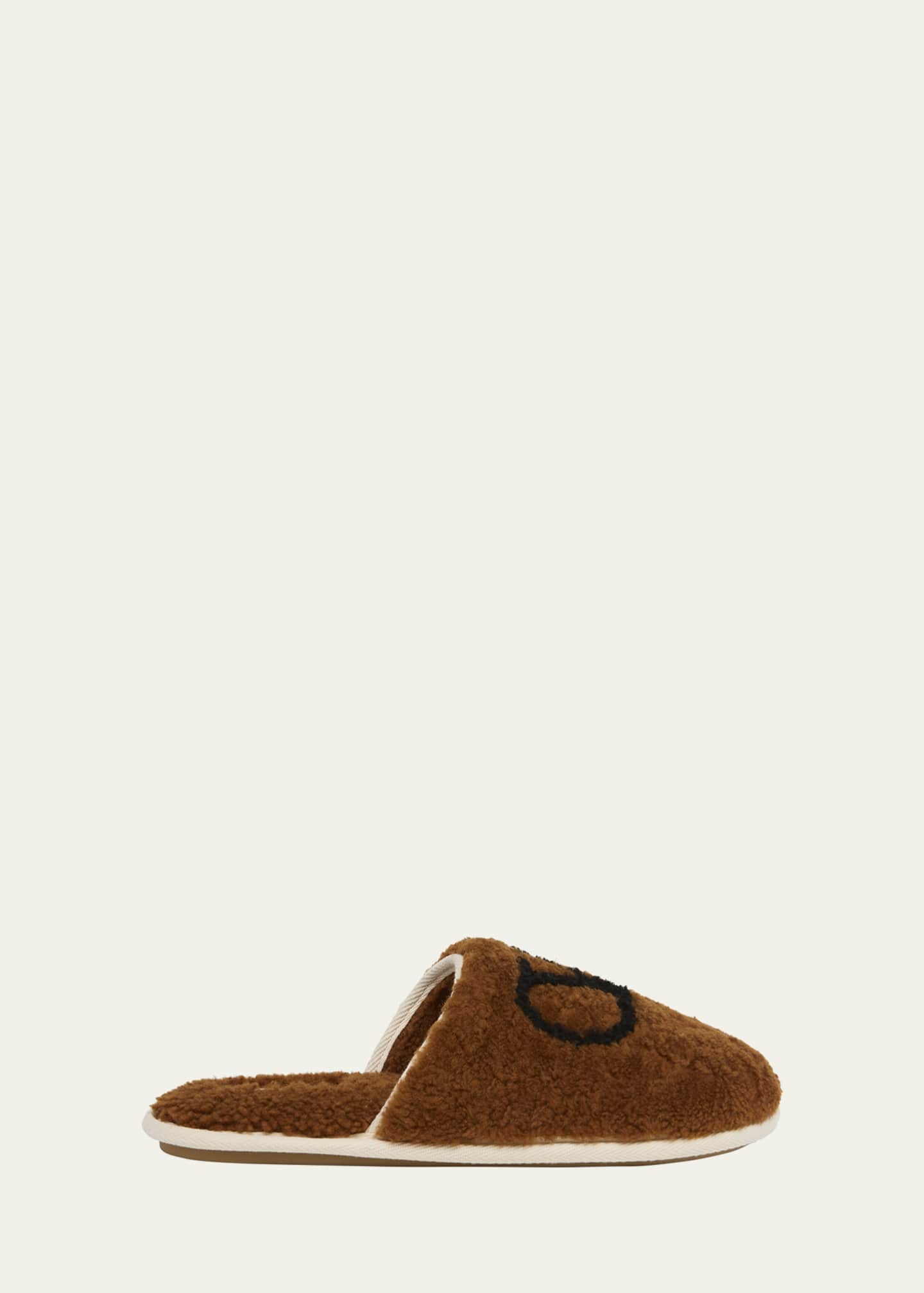 Valentino Garavani Men's Chambre Shearling VLogo Slippers - Bergdorf ...
