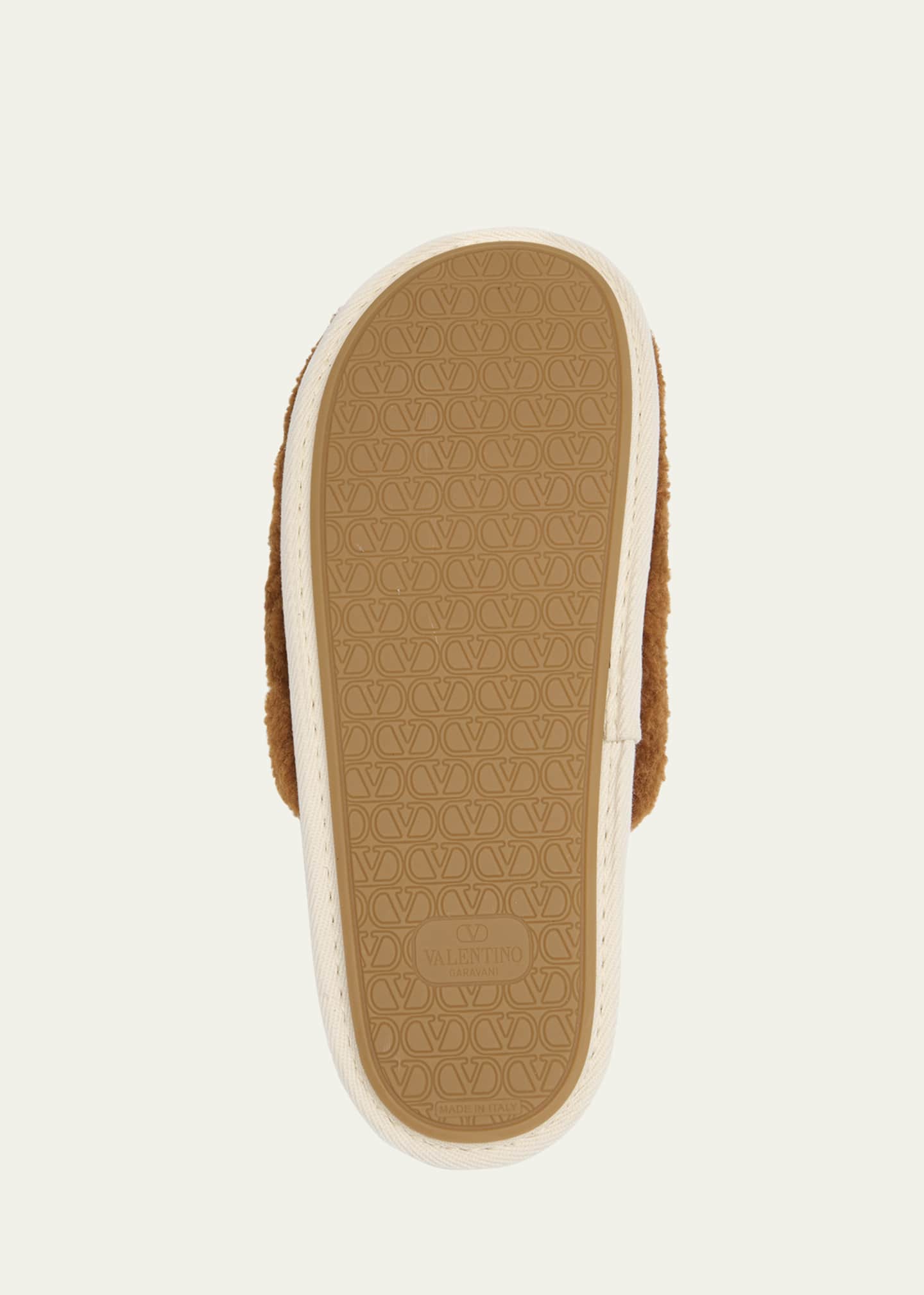 Valentino Garavani Men's Chambre Shearling VLogo Slippers - Bergdorf ...