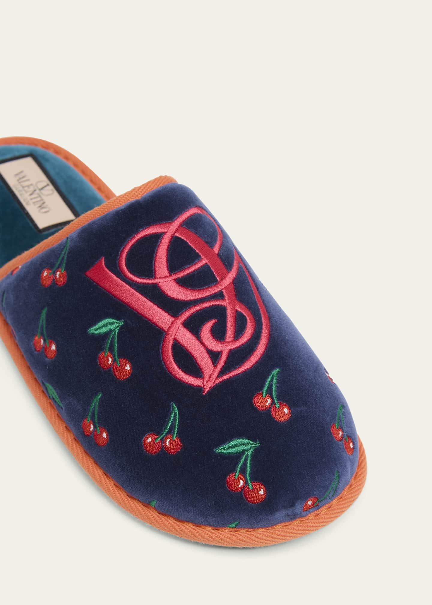 Valentino Garavani Men's Chambre Embroidered Monogram Slippers ...