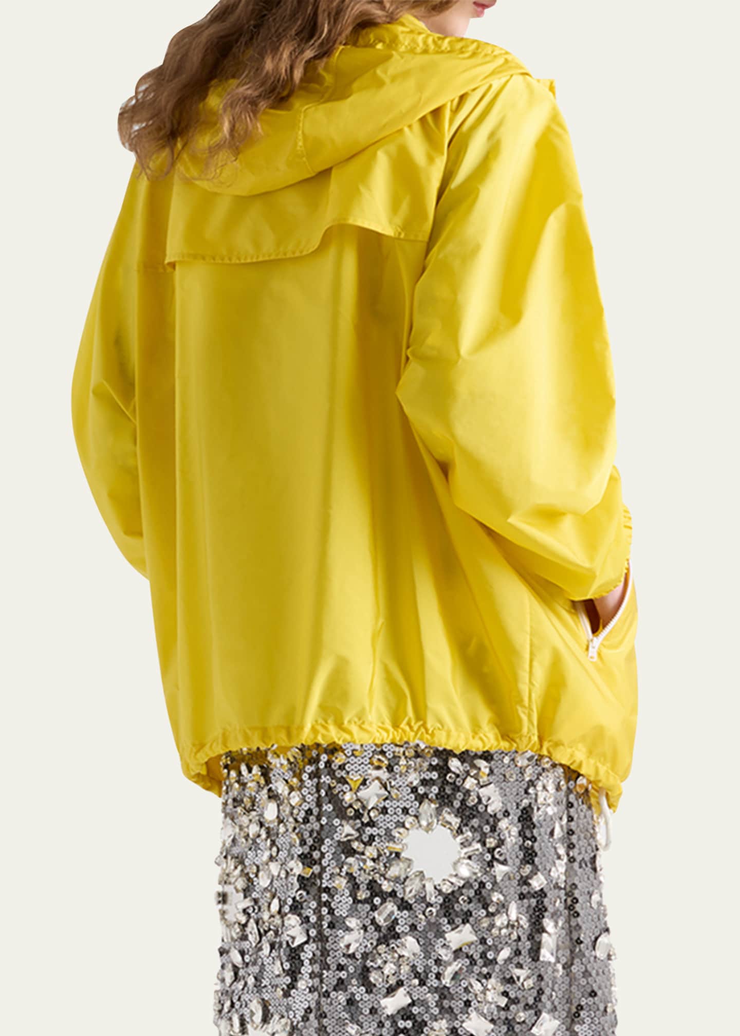 Prada Re-Nylon Drawstring Hooded Rain Jacket - Bergdorf Goodman
