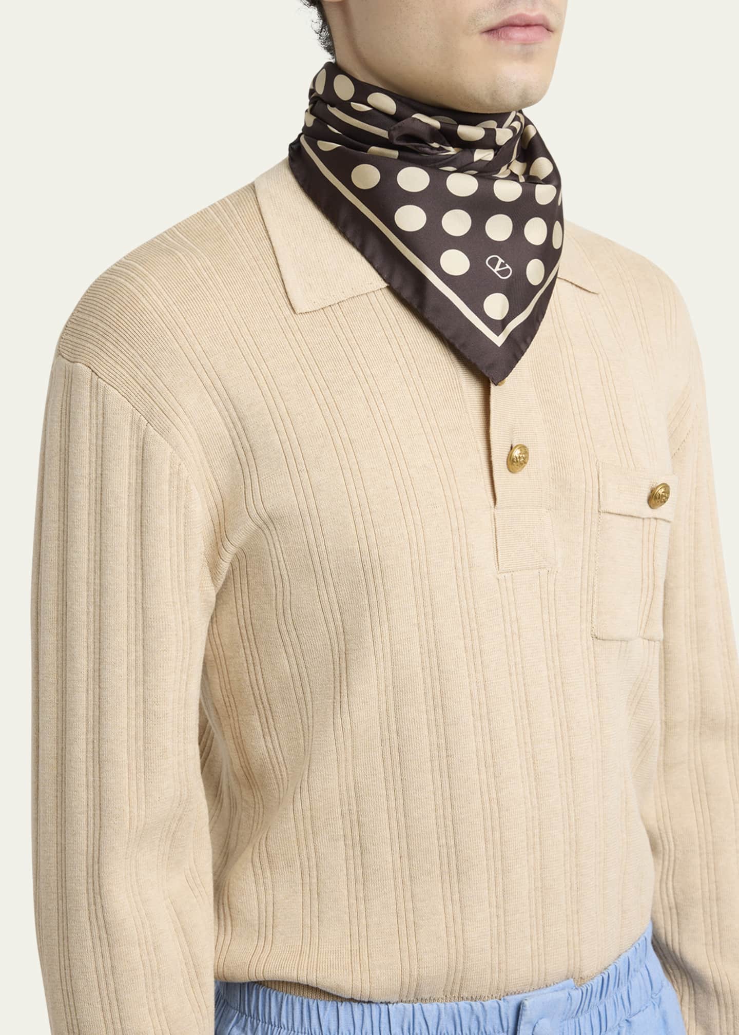 Valentino Garavani Men's Polka Dot Foulard Silk Pocket Square ...