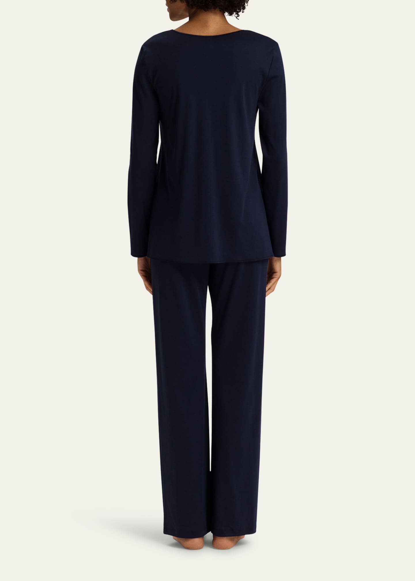 Hanro Silk-Trim Mercerized Cotton Pajama Set - Bergdorf Goodman