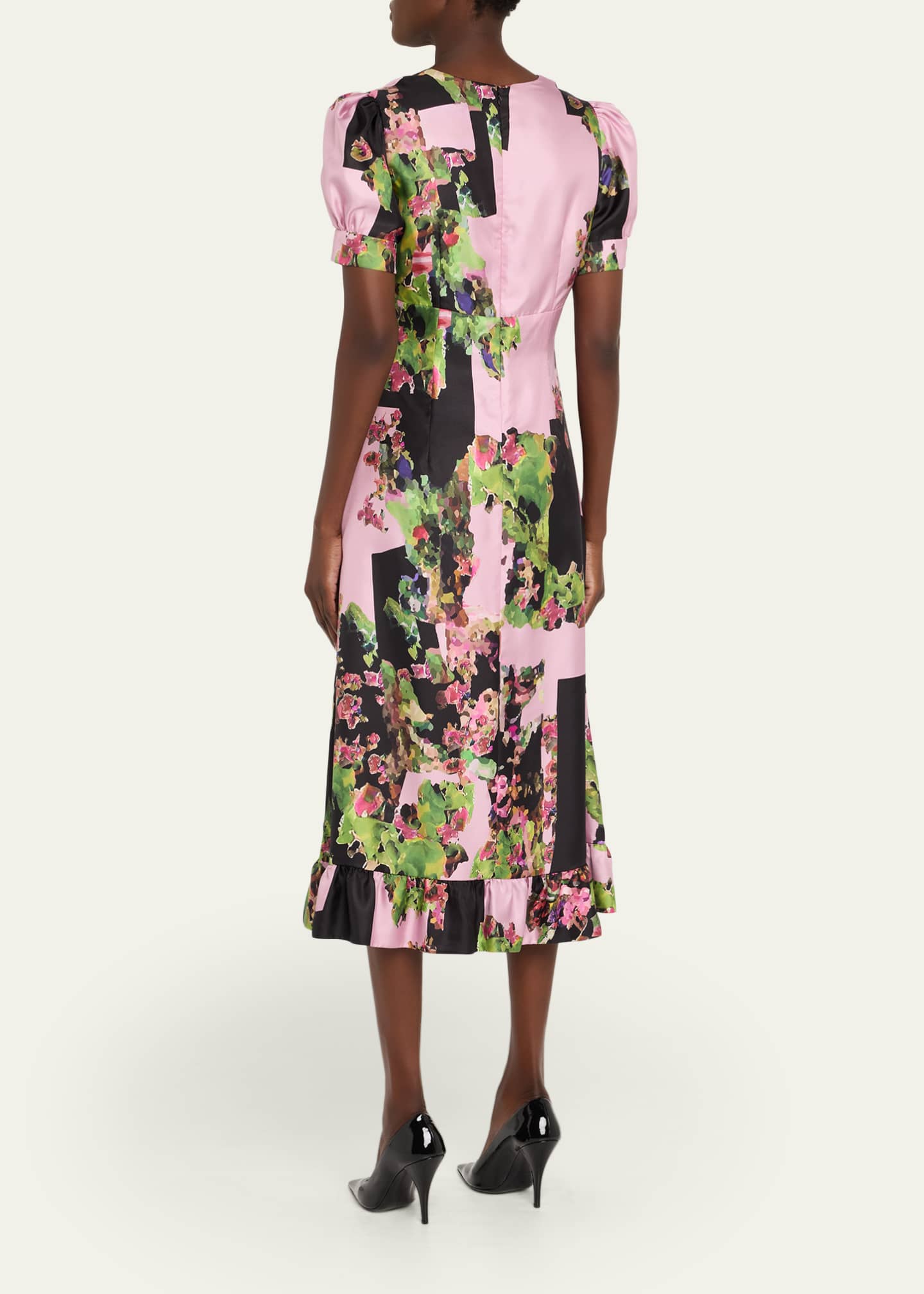 Libertine London Terrace Short-Sleeve Ruffle Midi Dress - Bergdorf Goodman