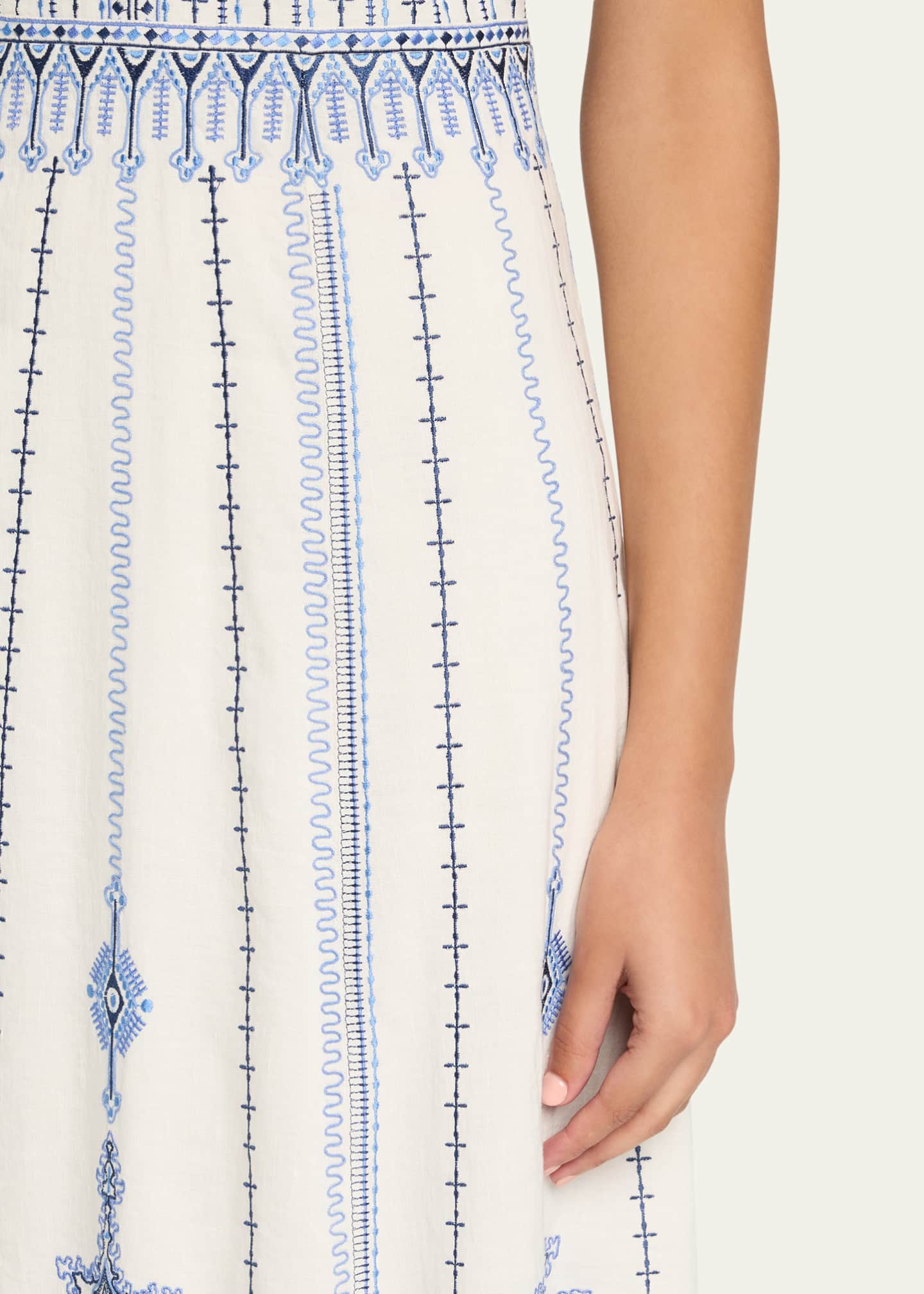 EMPORIO SIRENUSE Nellie Astragal Embroidered Sleeveless Maxi Dress ...