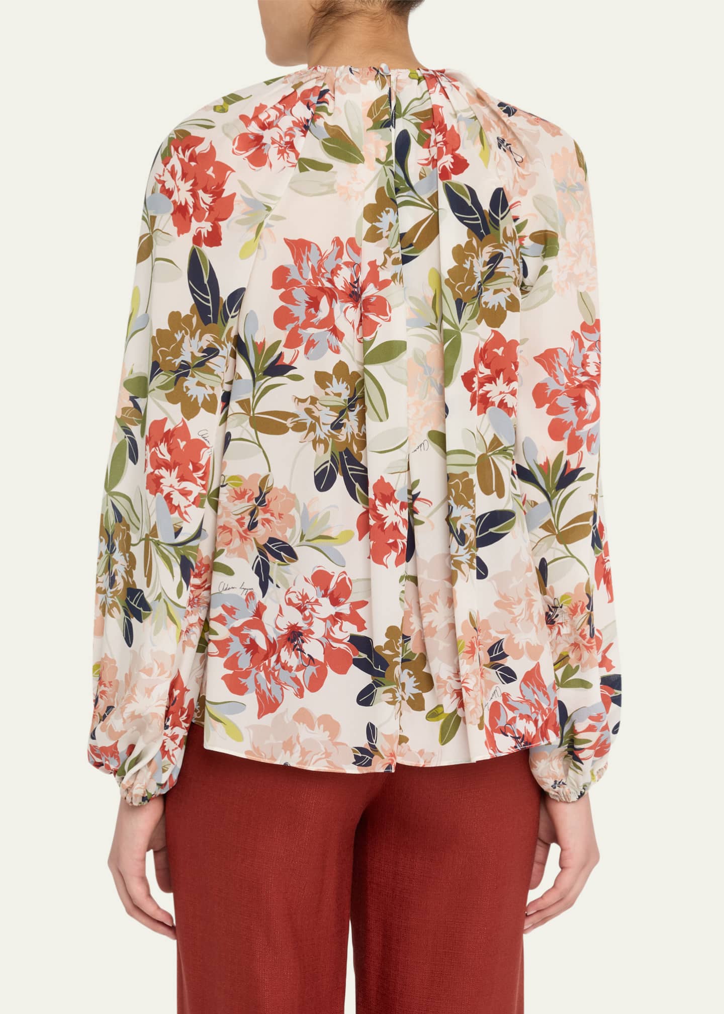 Adam Lippes Lottie Floral-Print Crepe De Chine Top - Bergdorf Goodman
