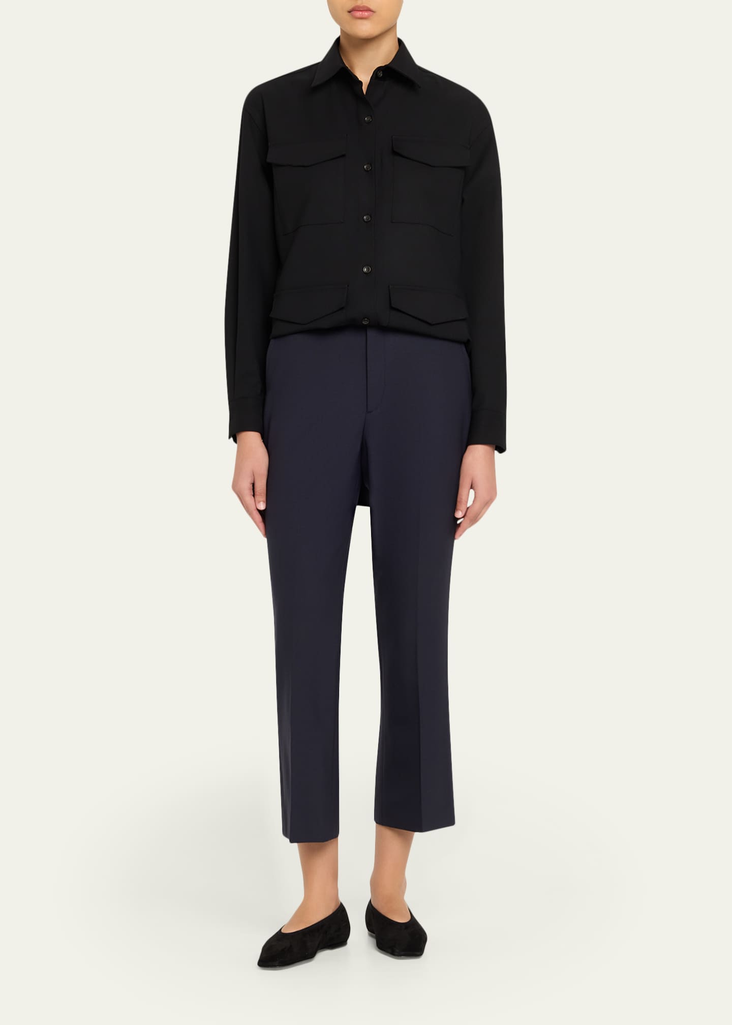 MARIA MCMANUS High-Rise Straight-Leg Crop Trousers - Bergdorf Goodman