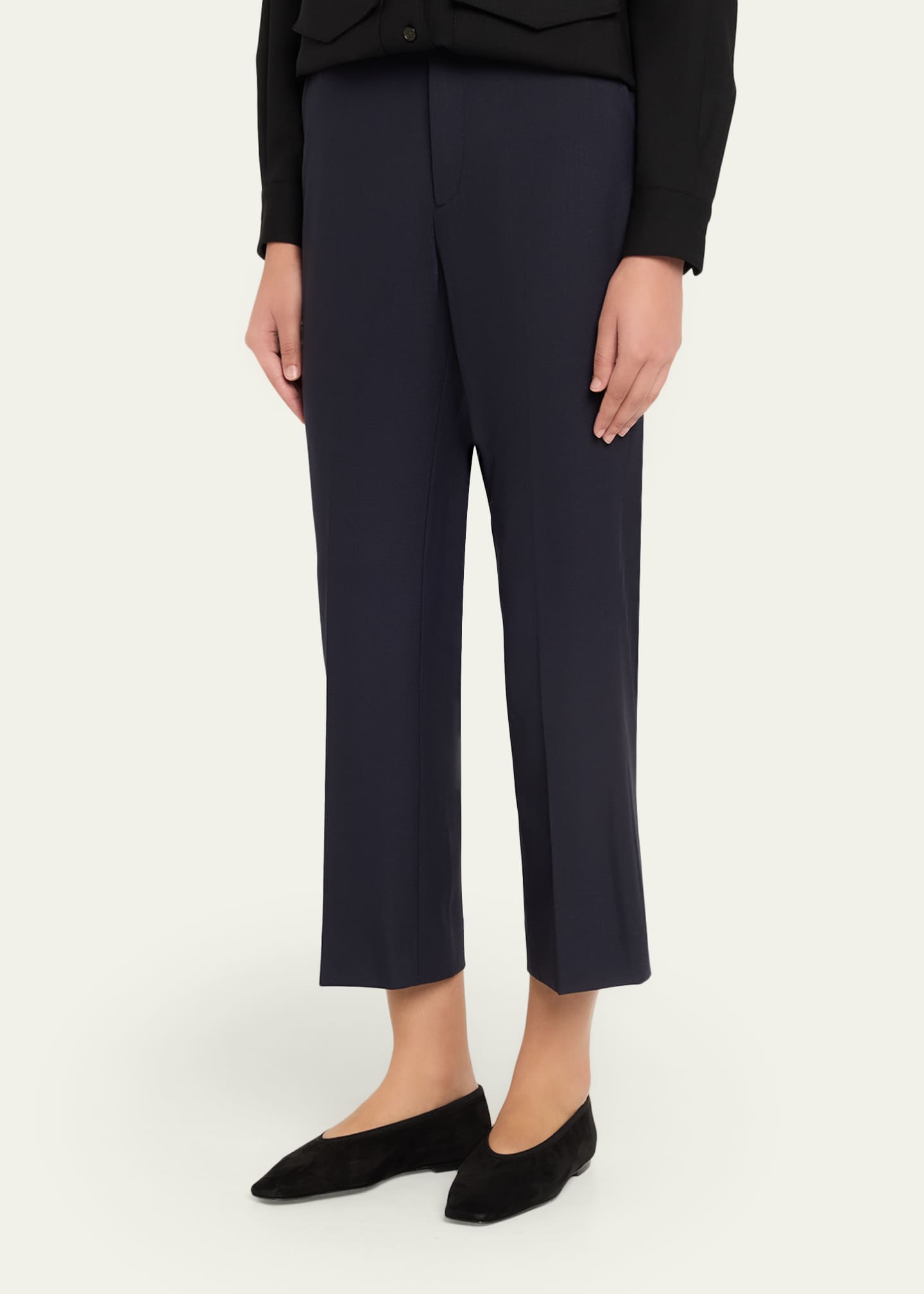 MARIA MCMANUS High-Rise Straight-Leg Crop Trousers - Bergdorf Goodman