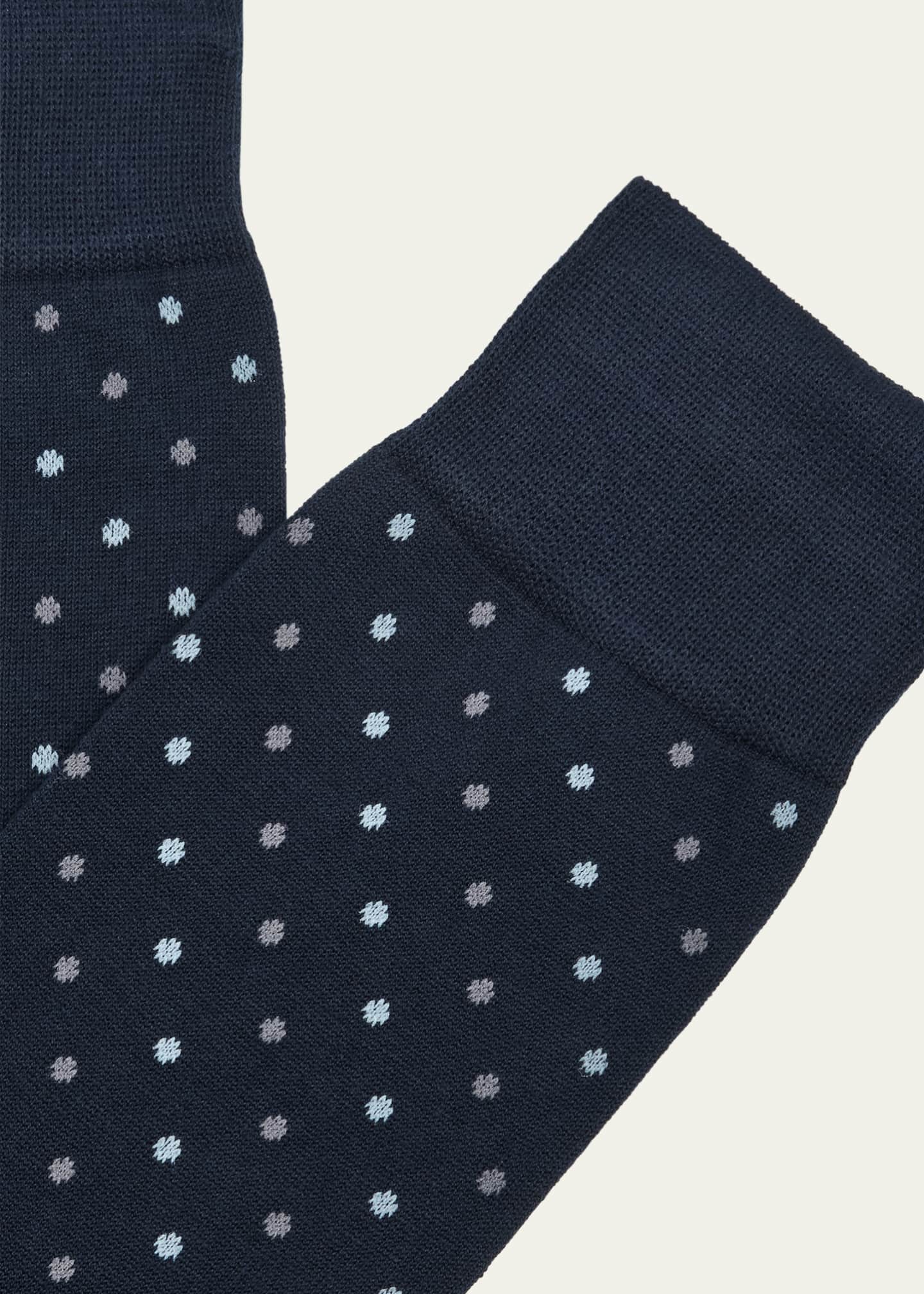 Pantherella Men's Needham Polka Dot Crew Socks - Bergdorf Goodman