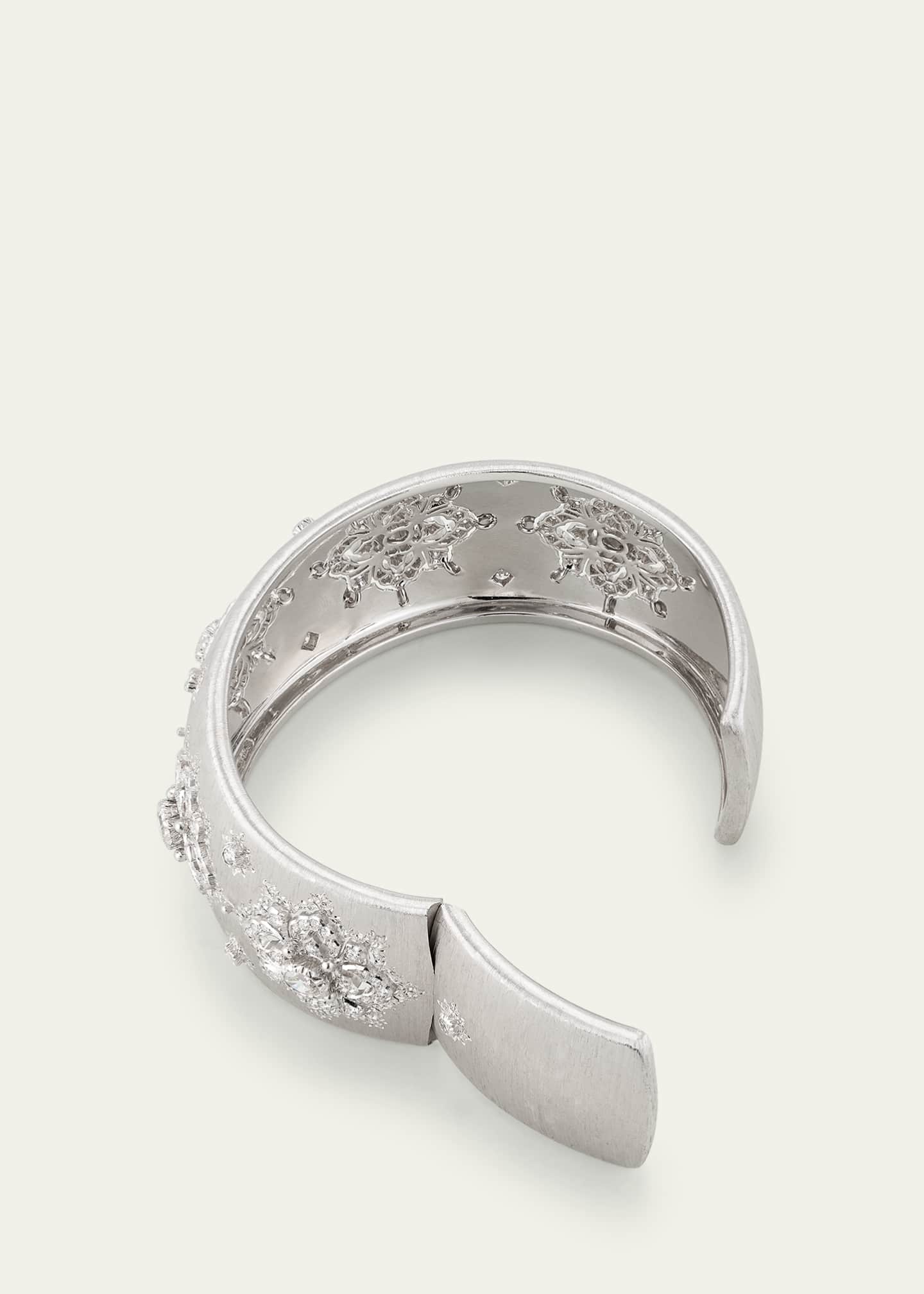 Buccellati Opera High Jewelry 18K White Gold Diamond Cuff Bracelet, 2 ...