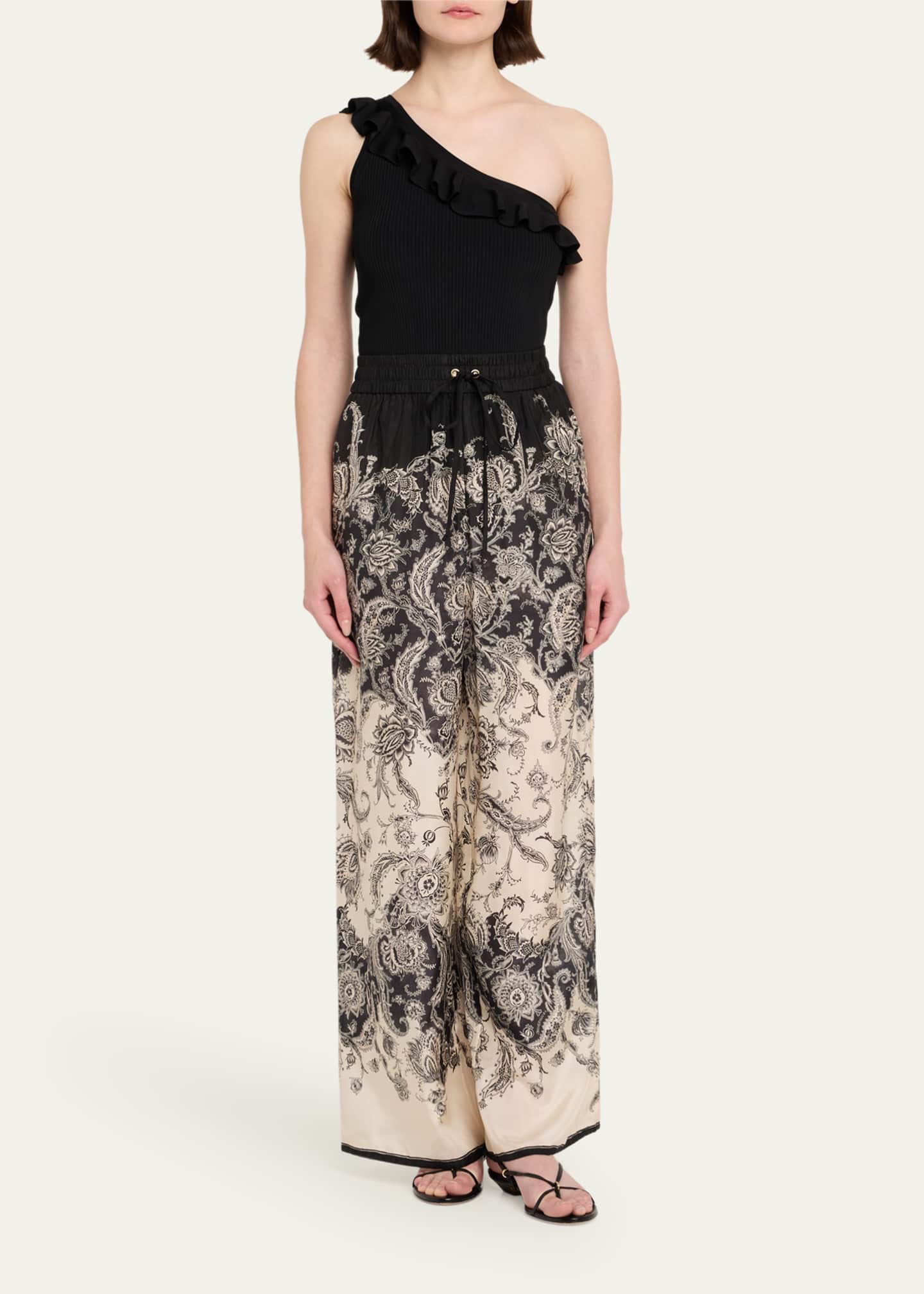 Zimmermann Rhiannon Frill Asymmetric Tank Top - Bergdorf Goodman