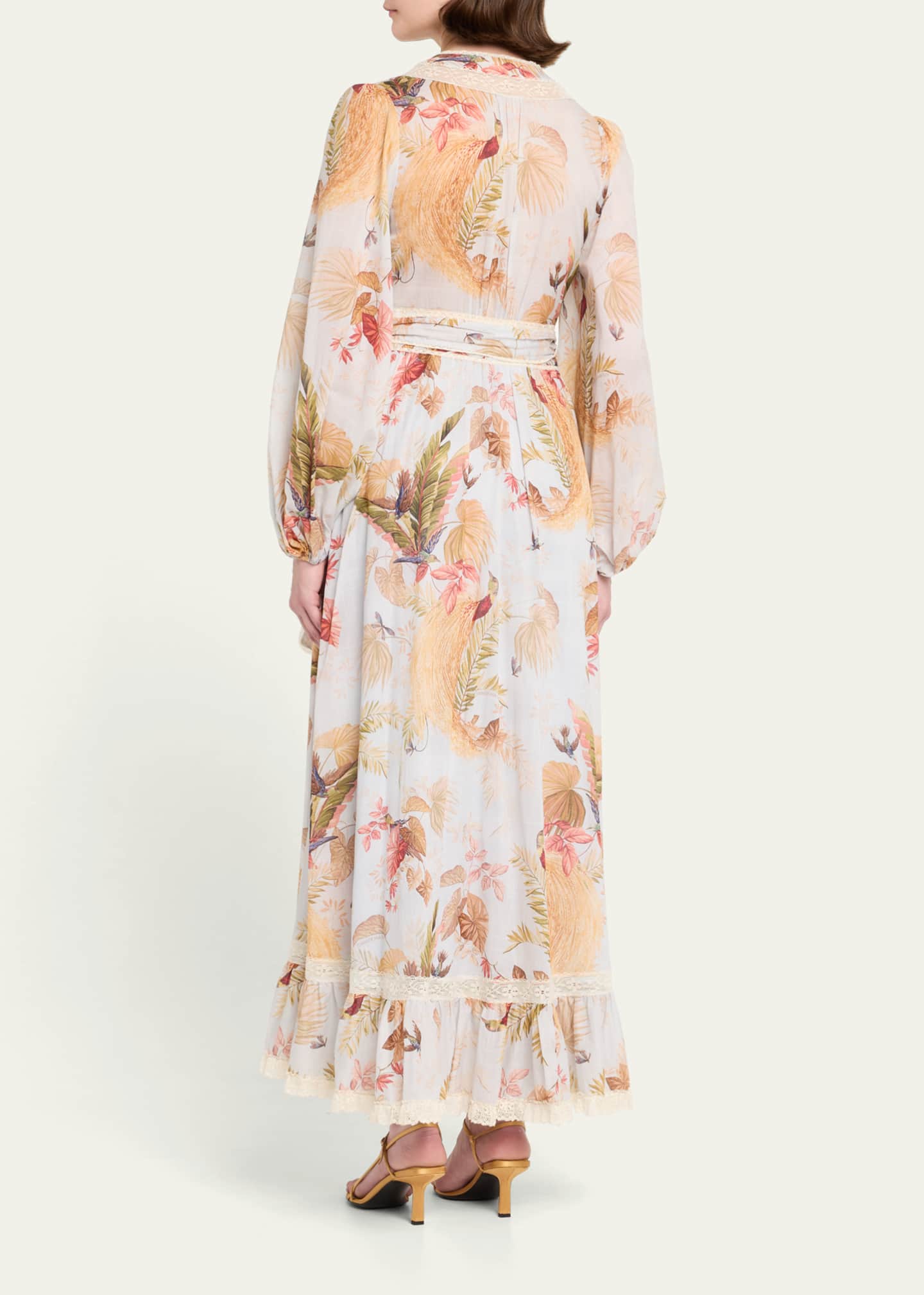 Zimmermann Ascension Frilled Long-Sleeve Wrap Dress - Bergdorf Goodman
