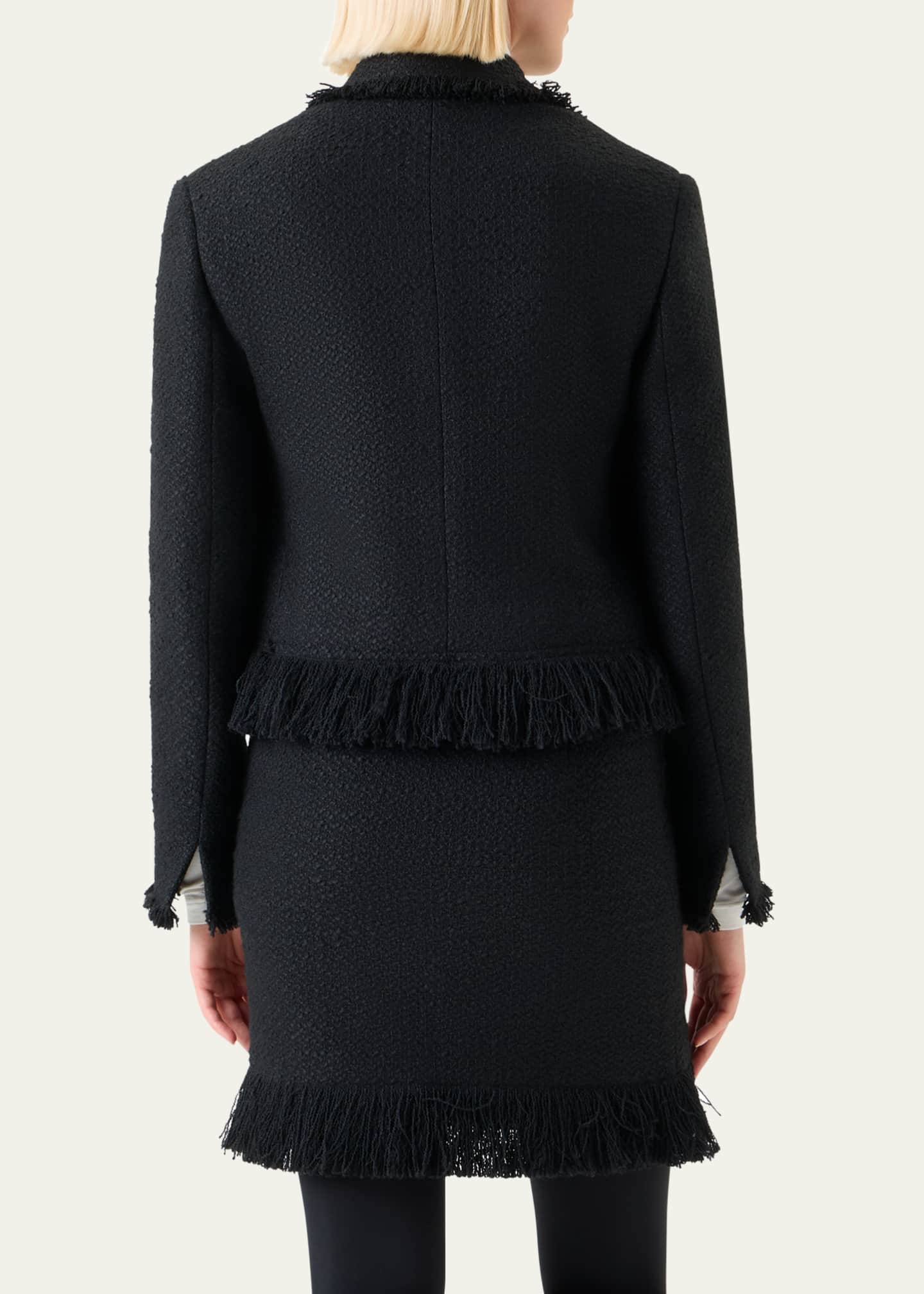 Akris punto Fringed Boucle Tweed Crop Jacket - Bergdorf Goodman