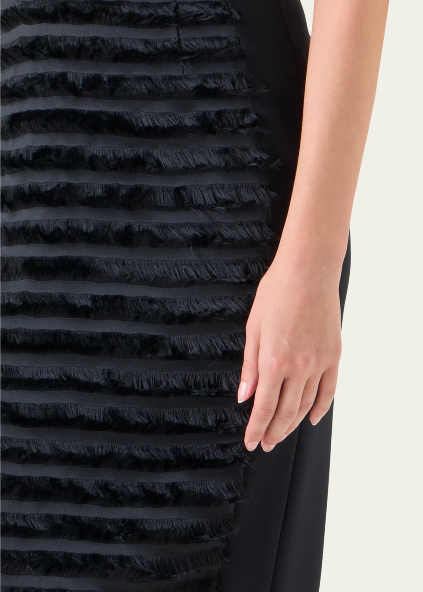 Akris punto Striped Fringe Techno Taffeta Sleeveless Dress - Bergdorf ...