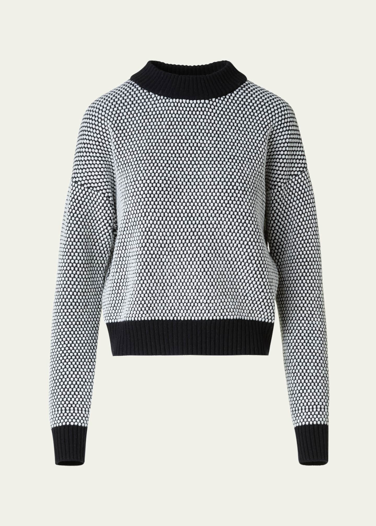 Akris punto Cashmere-Wool 3D Dot Knit Crewneck Sweater - Bergdorf Goodman