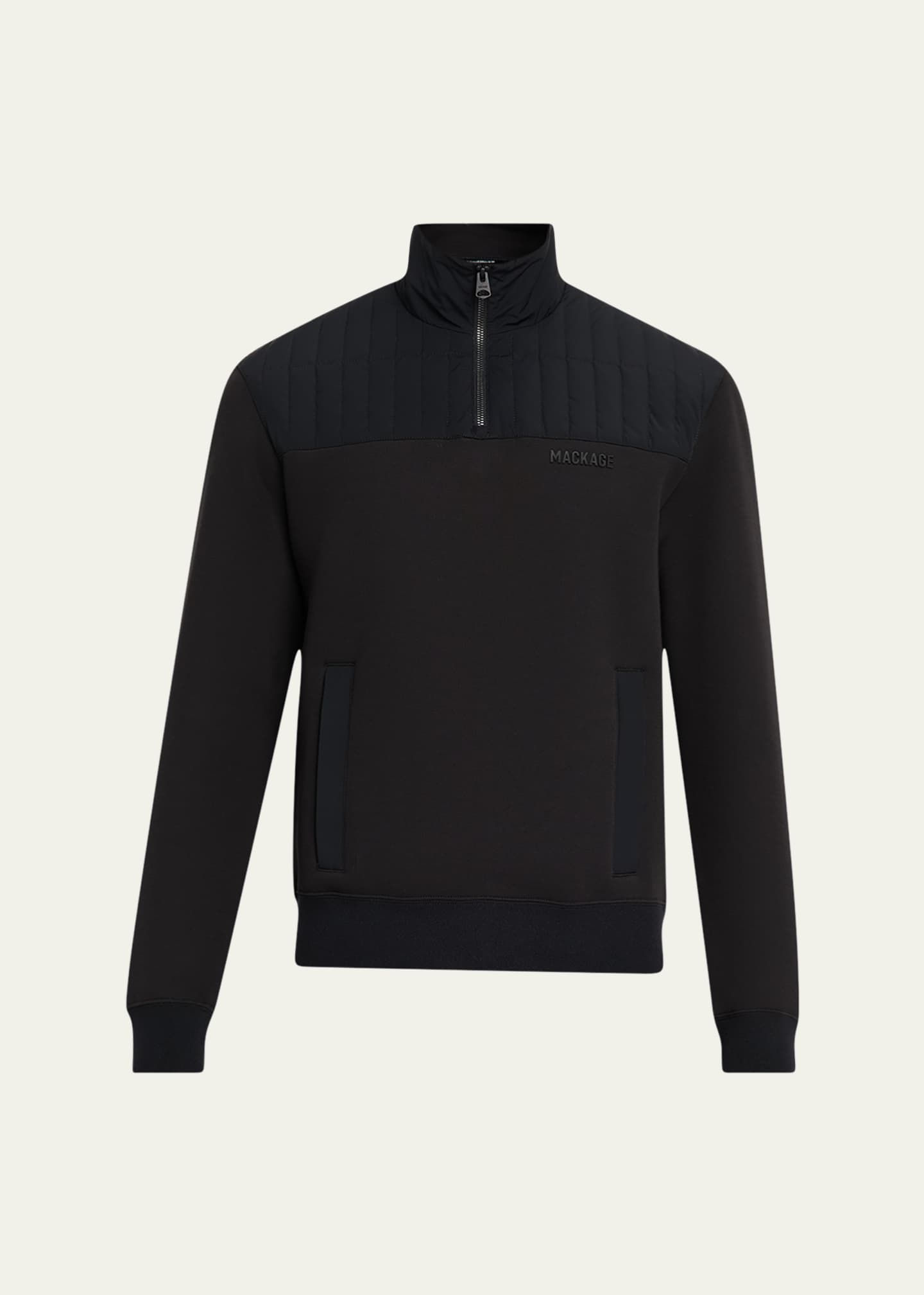 Mackage Men's Corey Hybrid Down Quarter-Zip Sweater - Bergdorf Goodman