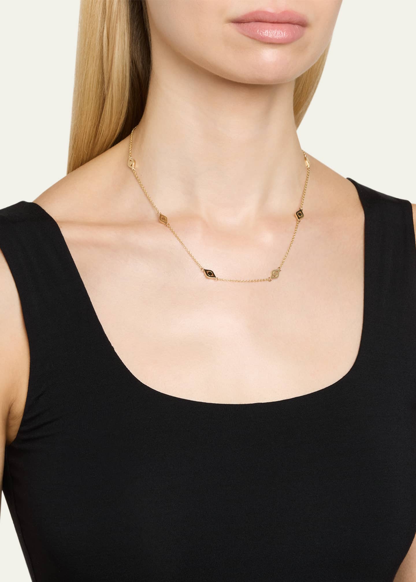 Sydney Evan 14K Yellow Gold Medium Evil Eye Chain Necklace - Bergdorf ...