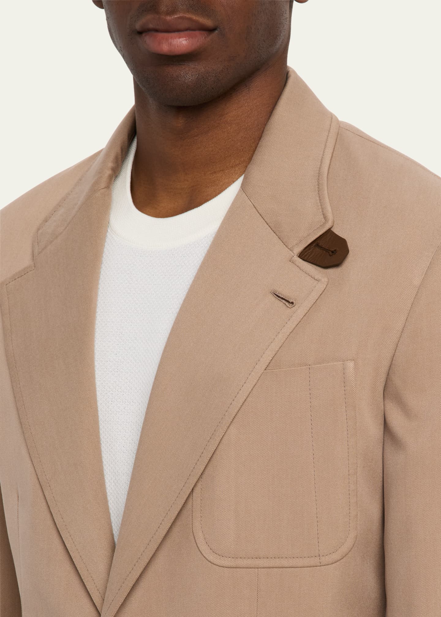 Brioni Men's Silk Leather-Trim Travel Jacket - Bergdorf Goodman