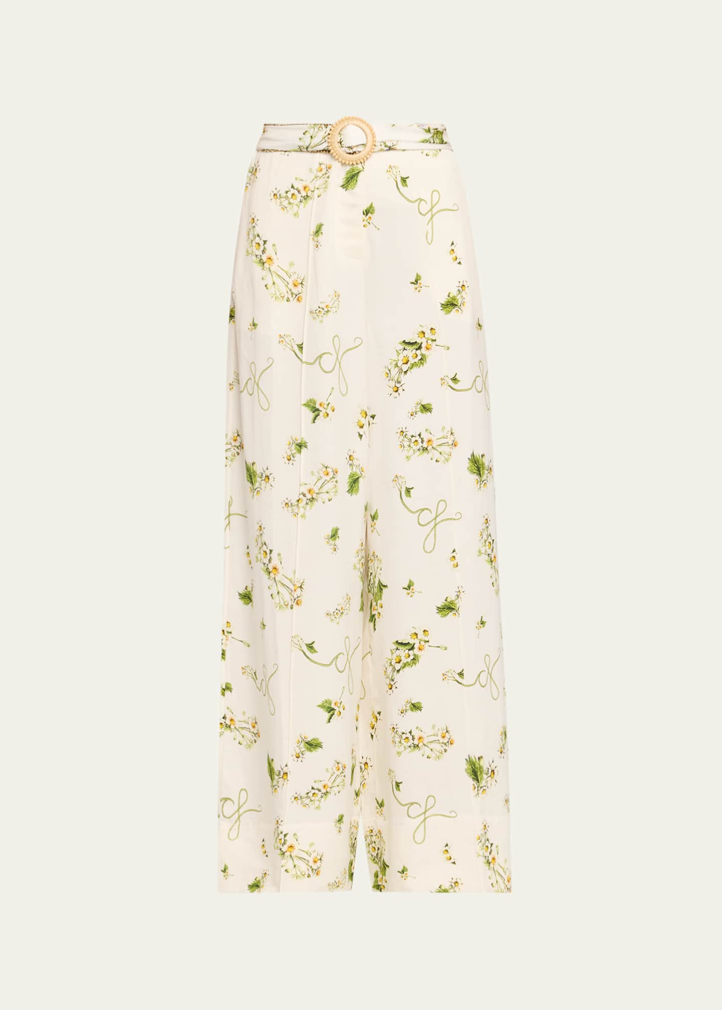 Camilla Botanical Utopia Scarf Belt Wide-Leg Pants - Bergdorf Goodman