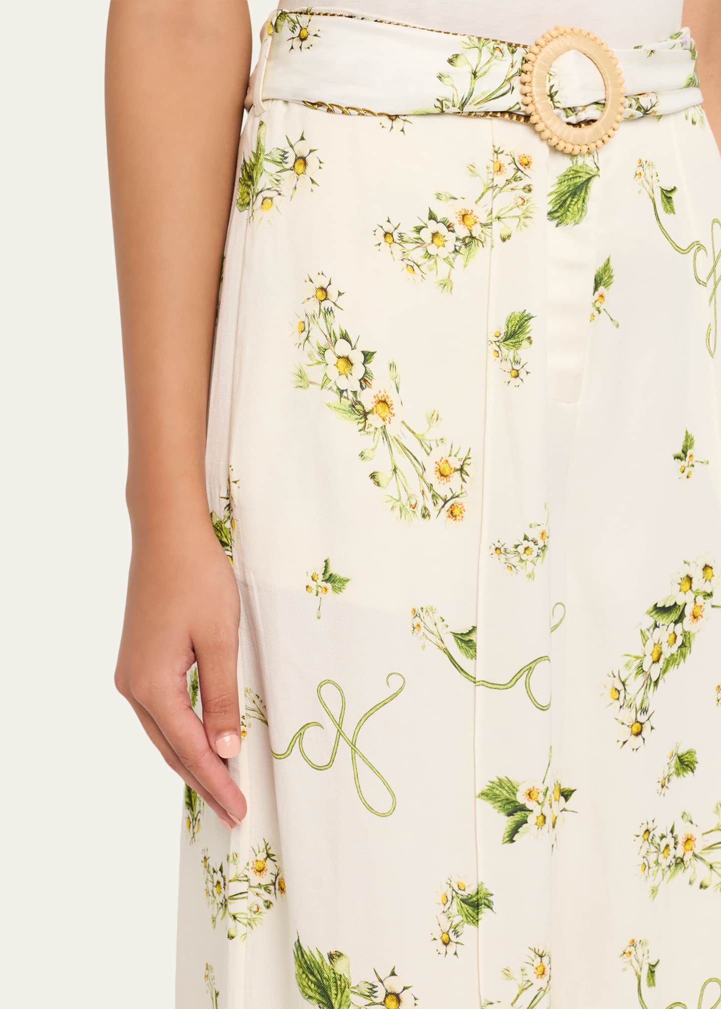 Camilla Botanical Utopia Scarf Belt Wide-Leg Pants - Bergdorf Goodman