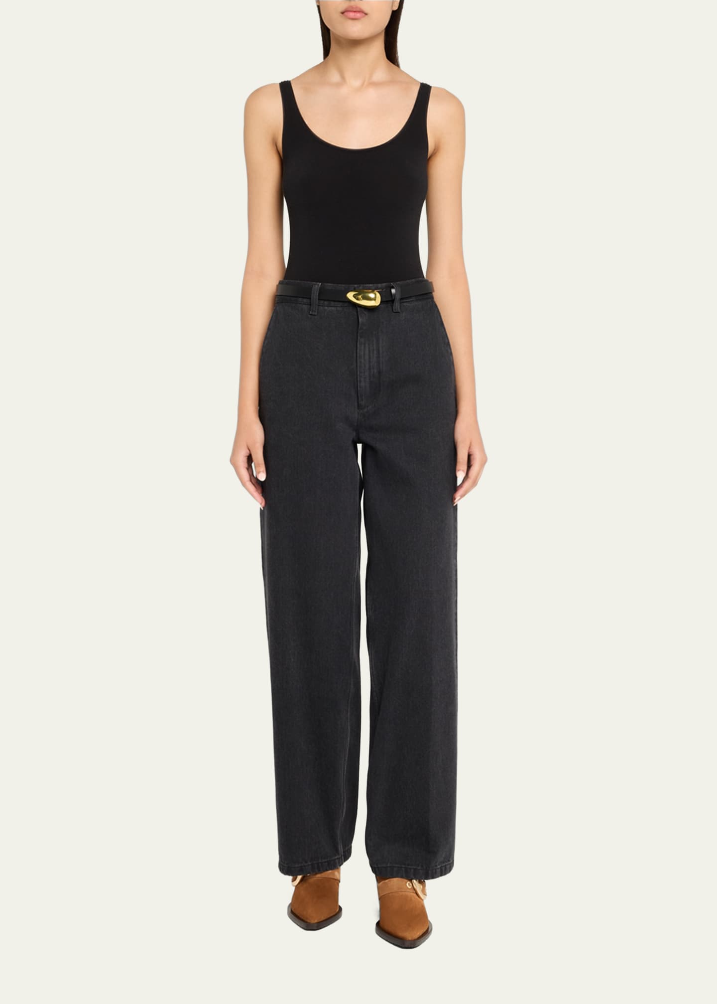 Stuart Weitzman Maven Suede Buckle Western Mules - Bergdorf Goodman