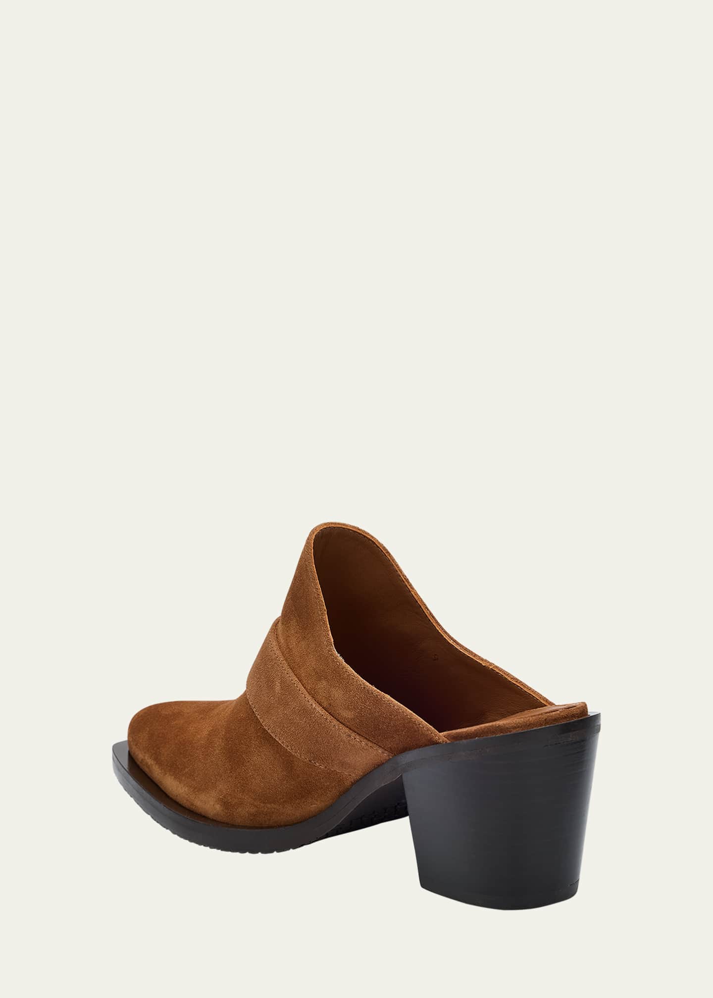 Stuart Weitzman Maven Suede Buckle Western Mules - Bergdorf Goodman