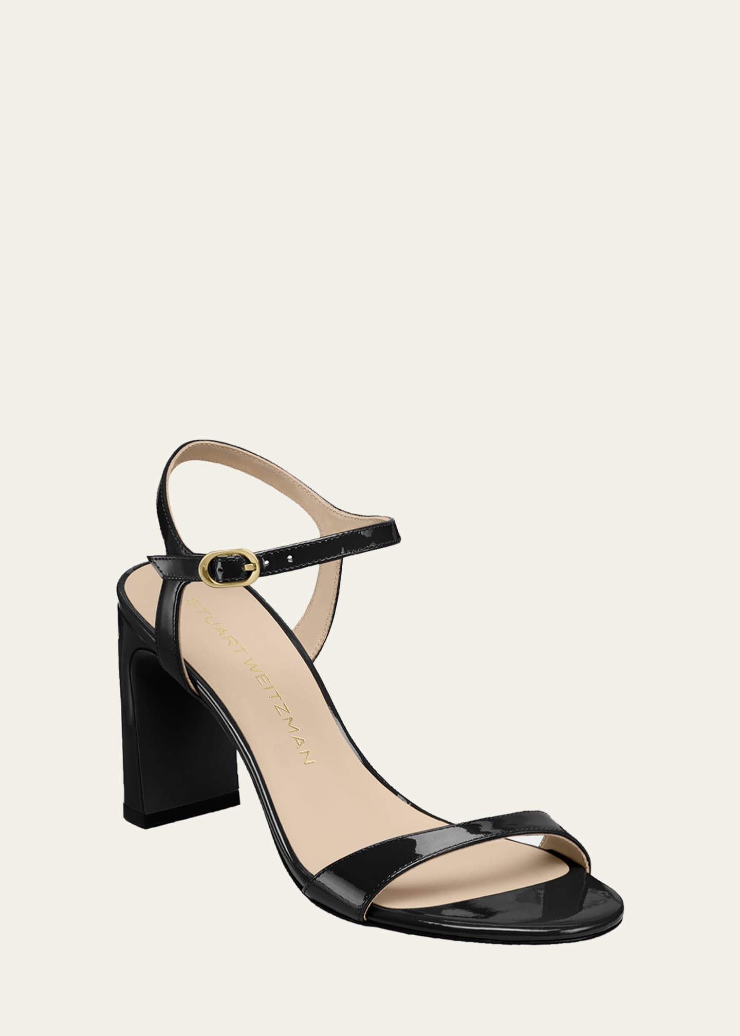 Stuart Weitzman Babette Patent Leather Ankle-Strap Sandals - Bergdorf ...