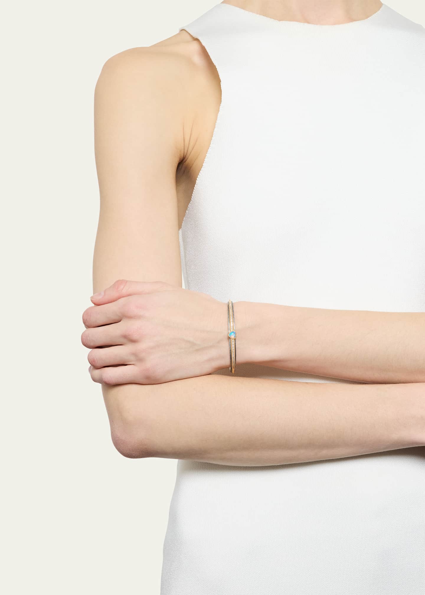 Arman Sarkisyan Opal Heart Cuff Bracelet with Diamonds - Bergdorf Goodman