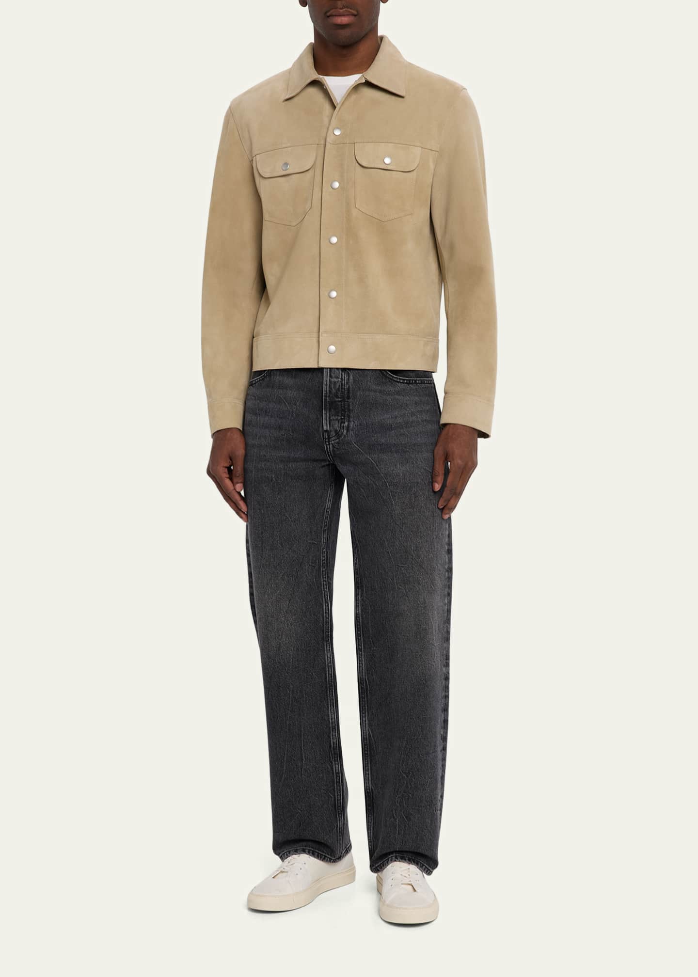 FRAME Men's Suede Trucker Jacket - Bergdorf Goodman