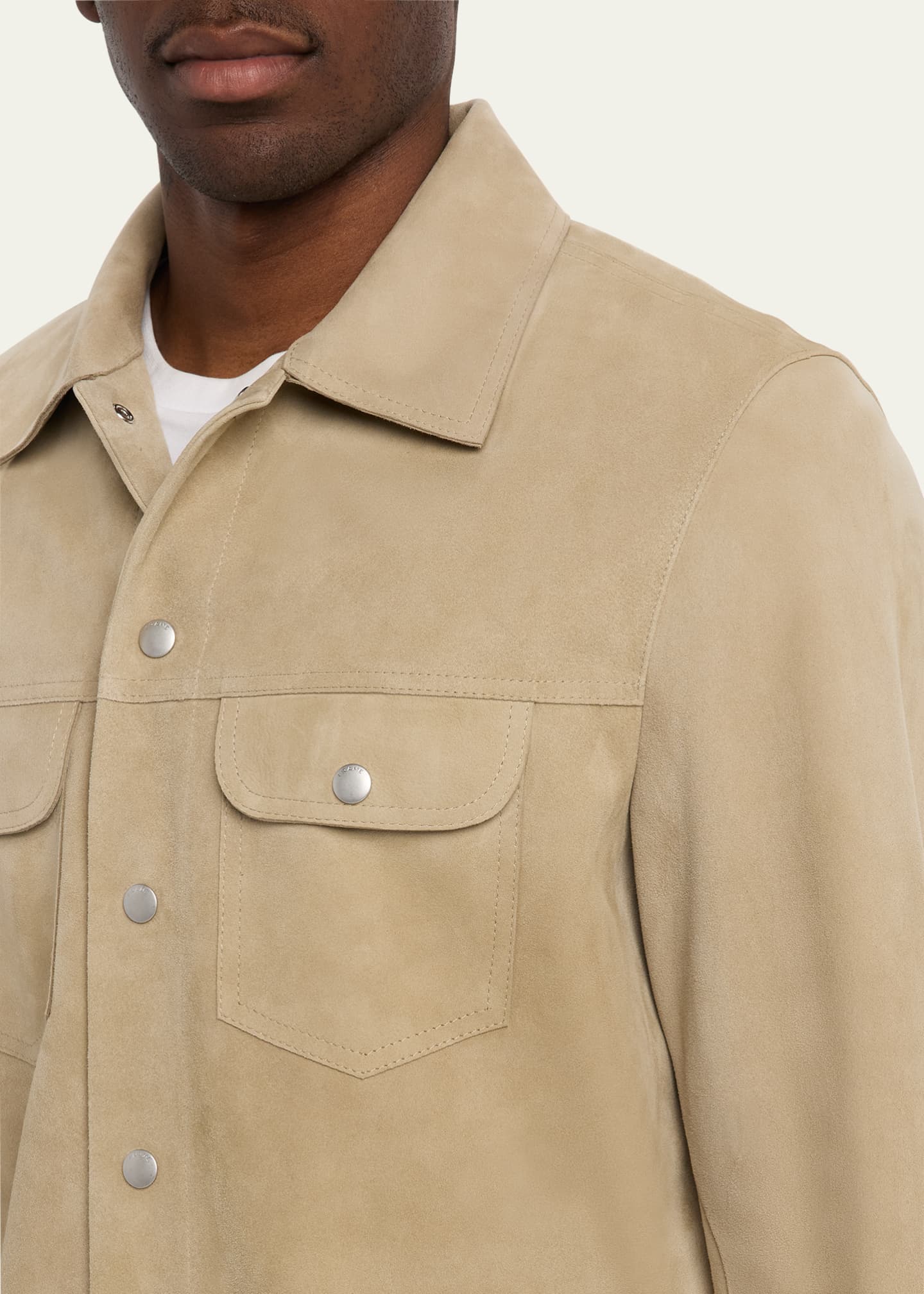 FRAME Men's Suede Trucker Jacket - Bergdorf Goodman