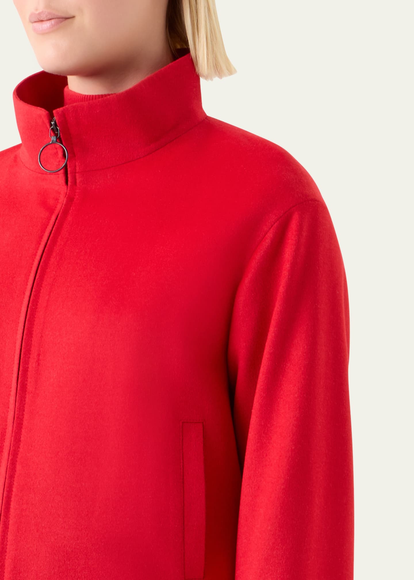 Akris punto Wool-Cashmere Crop Zip Jacket - Bergdorf Goodman