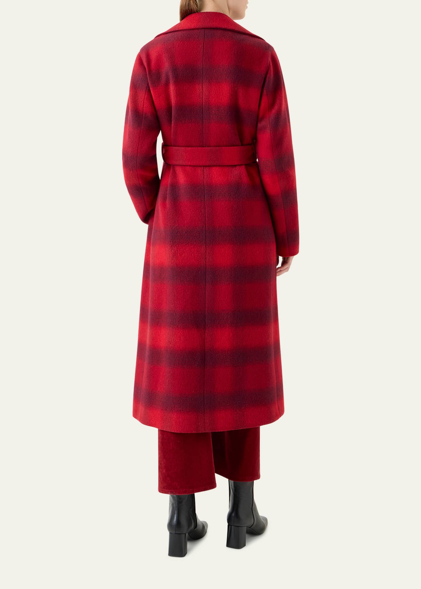 Akris punto Blur Check Belted Double-Breasted Coat - Bergdorf Goodman