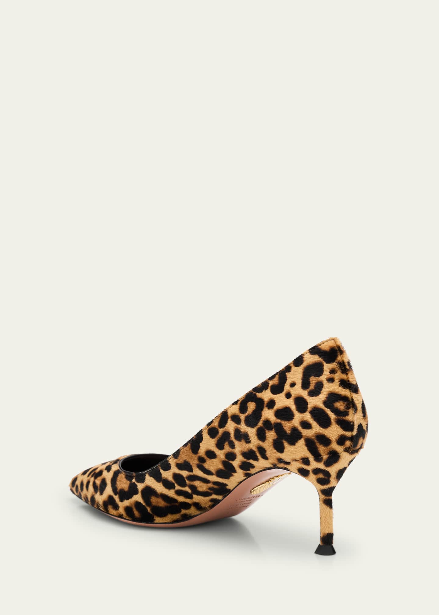 Aquazzura Purist Leopard-Print Pony Hair Kitten-Heel Pumps - Bergdorf Goodman